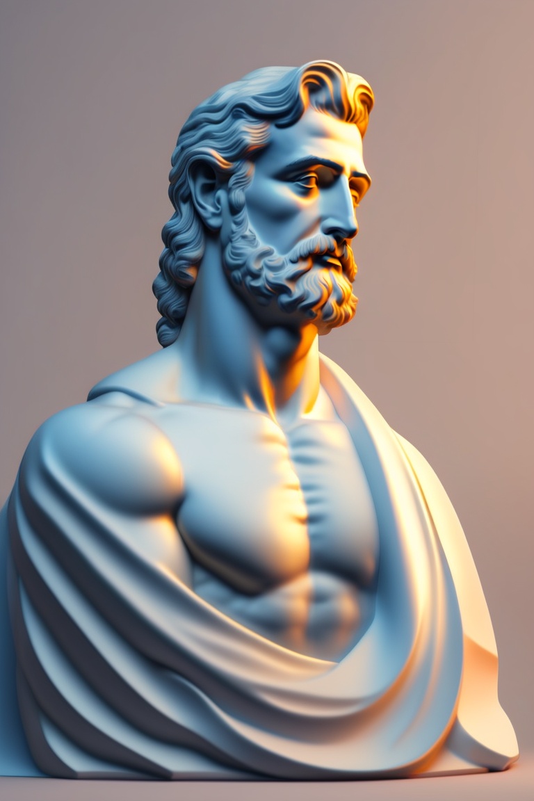 Lexica - Statue of stoic philosopher of ancient greece in medium plane ...