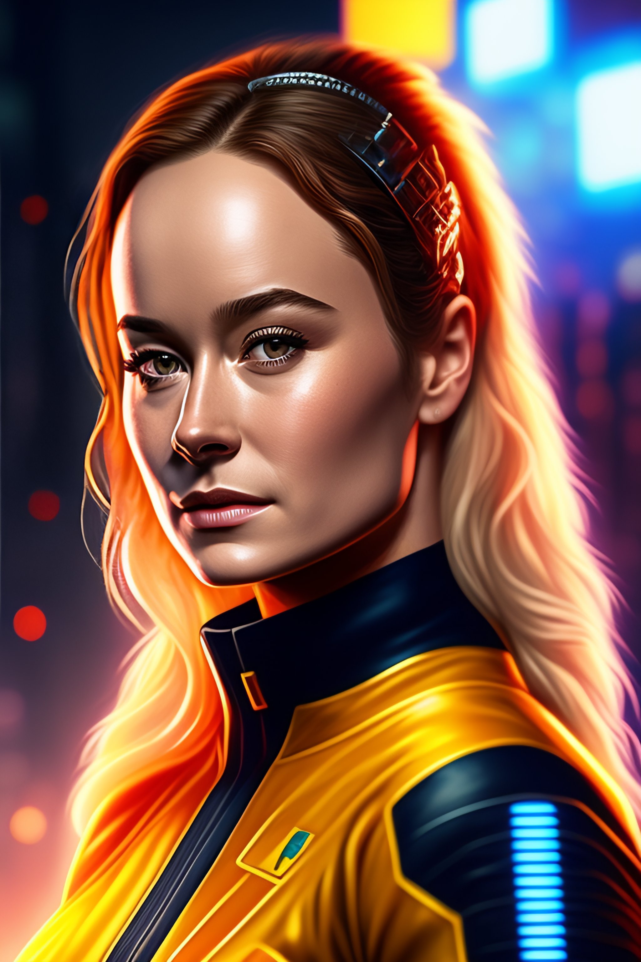 Lexica - Brie Larson as heroine, beautiful, cyberpunk female Ninja ...