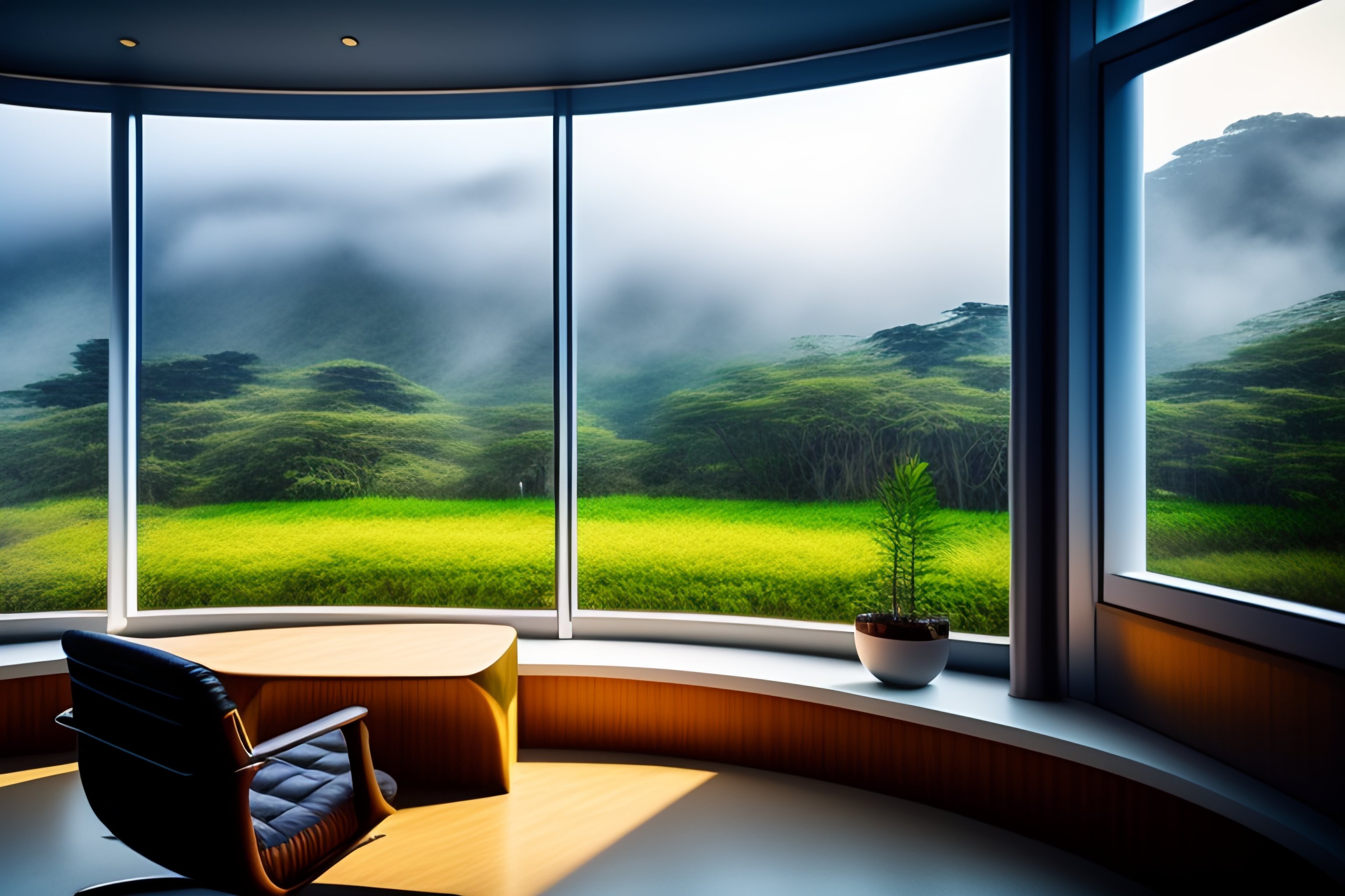 Lexica - Lawyer office, big desk with comfortable chair in front of the ...