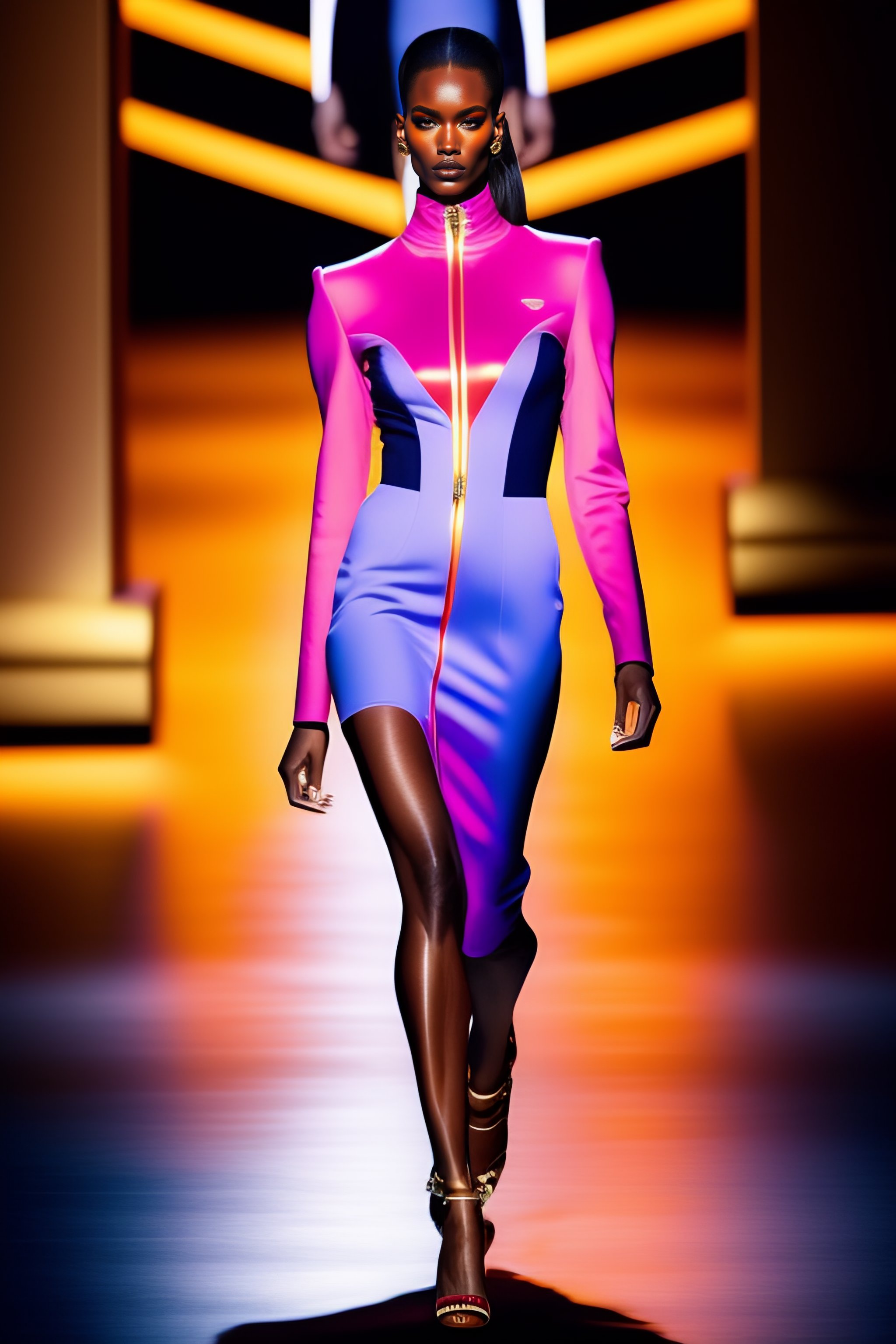 Lexica - Full-length female model, dress, style mugler , sports chic ...