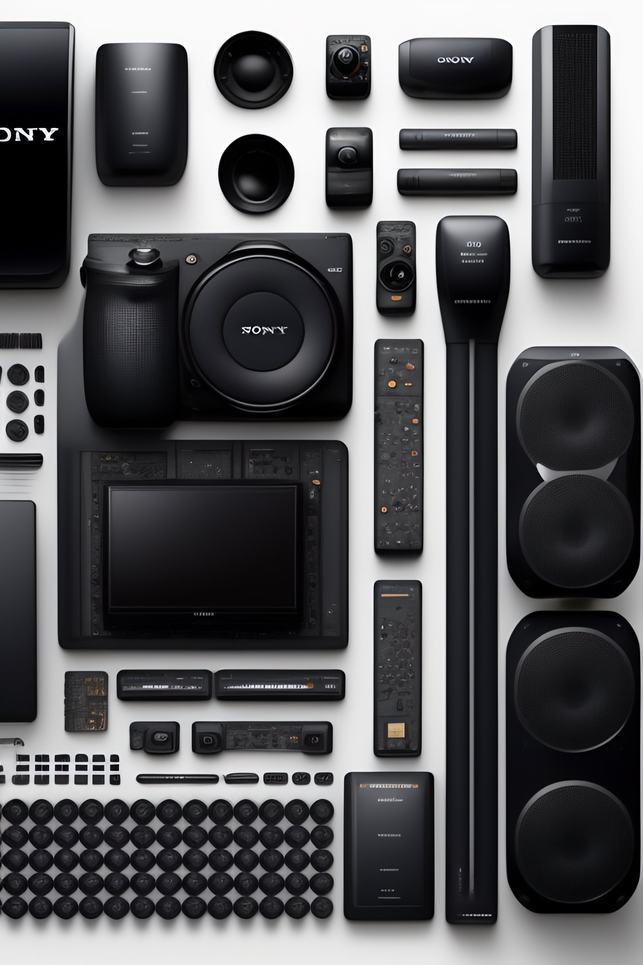 Lexica - Sony WF-S700N, knolling, knolling layout, deconstruction ...