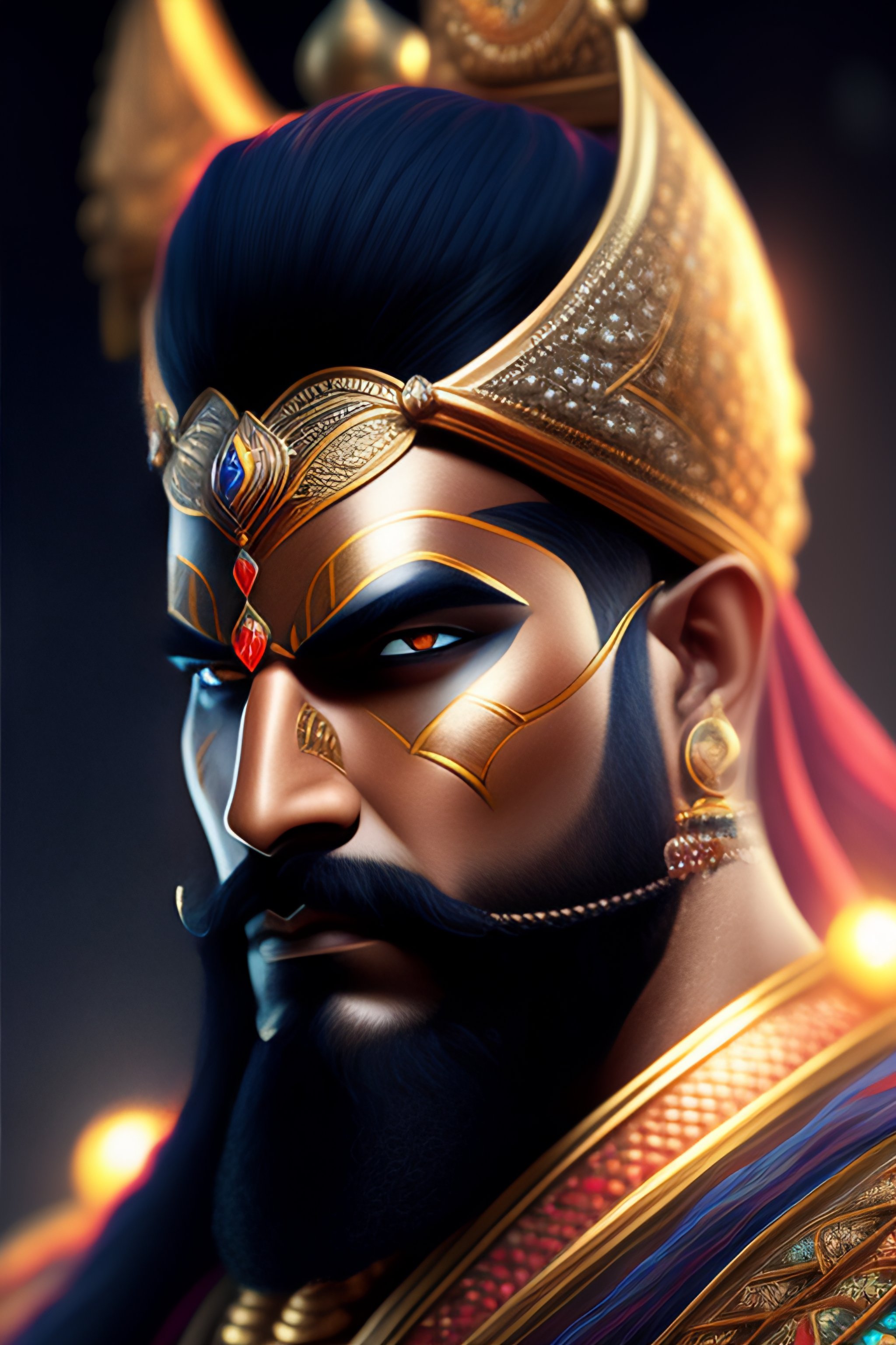 Lexica - Portrait of a Raavan, fantasy, front light, intricate ...