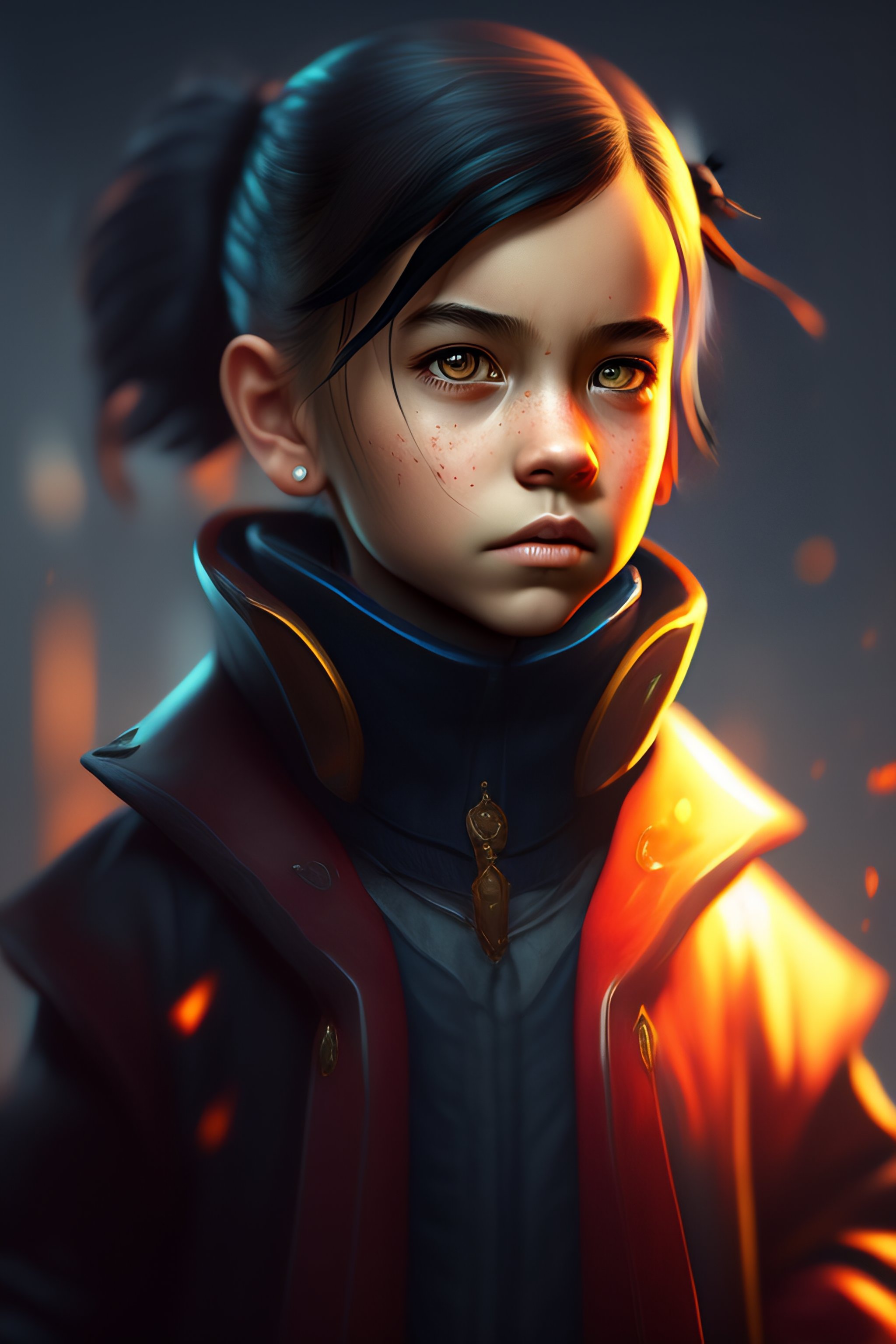 Lexica - A portrait of poor crazy aggressive child, in a style of ...