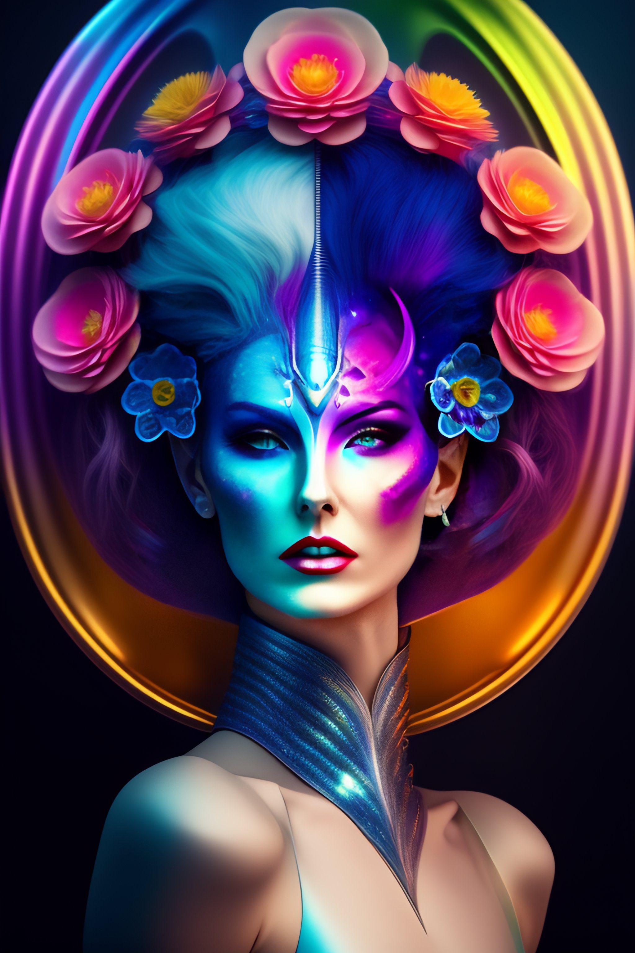 Lexica - Half alien half woman queen , portrait, alien woman, 3d ...
