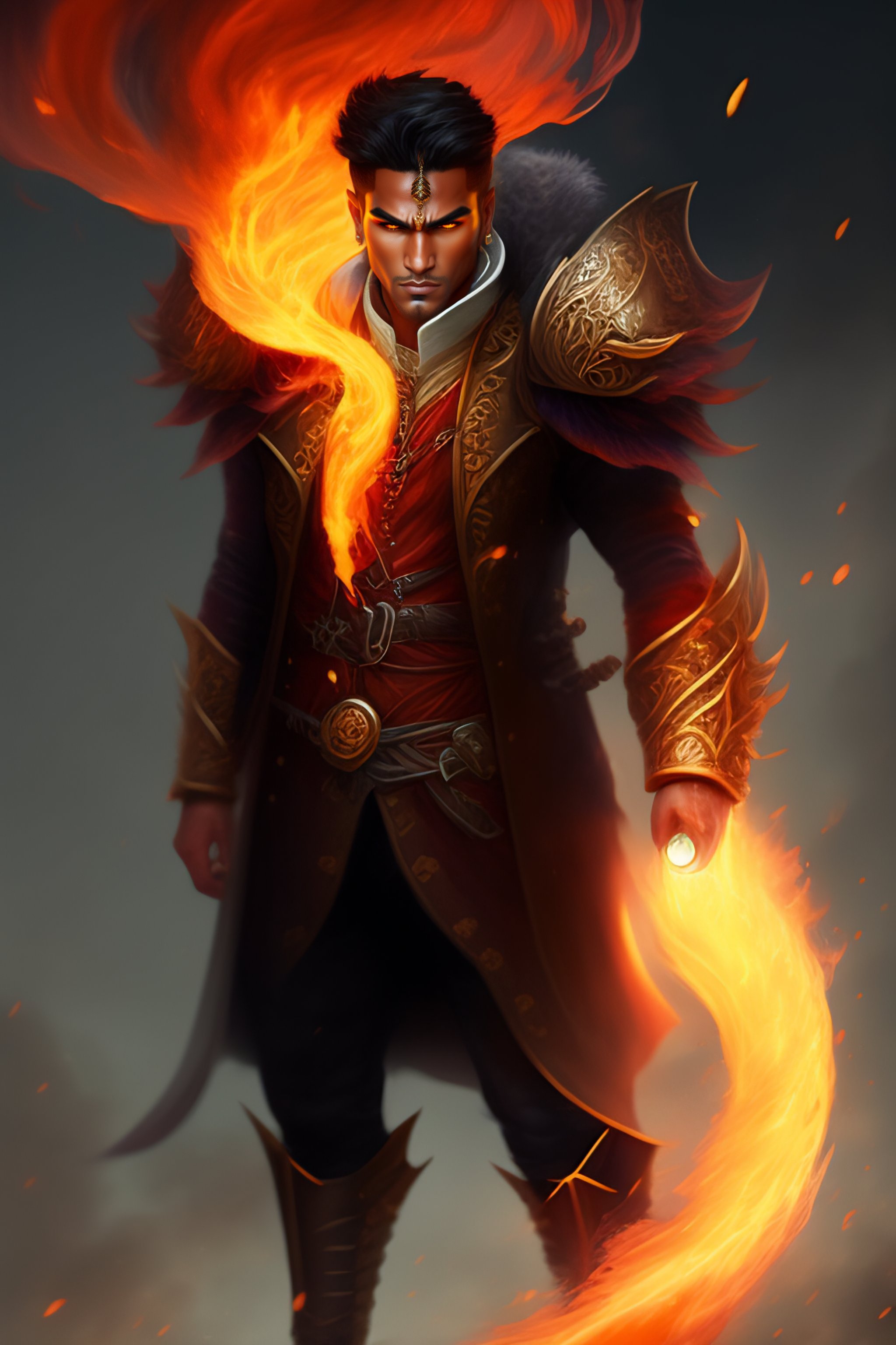 Lexica - Angry young man transforming into a fire creature, fantasy ...