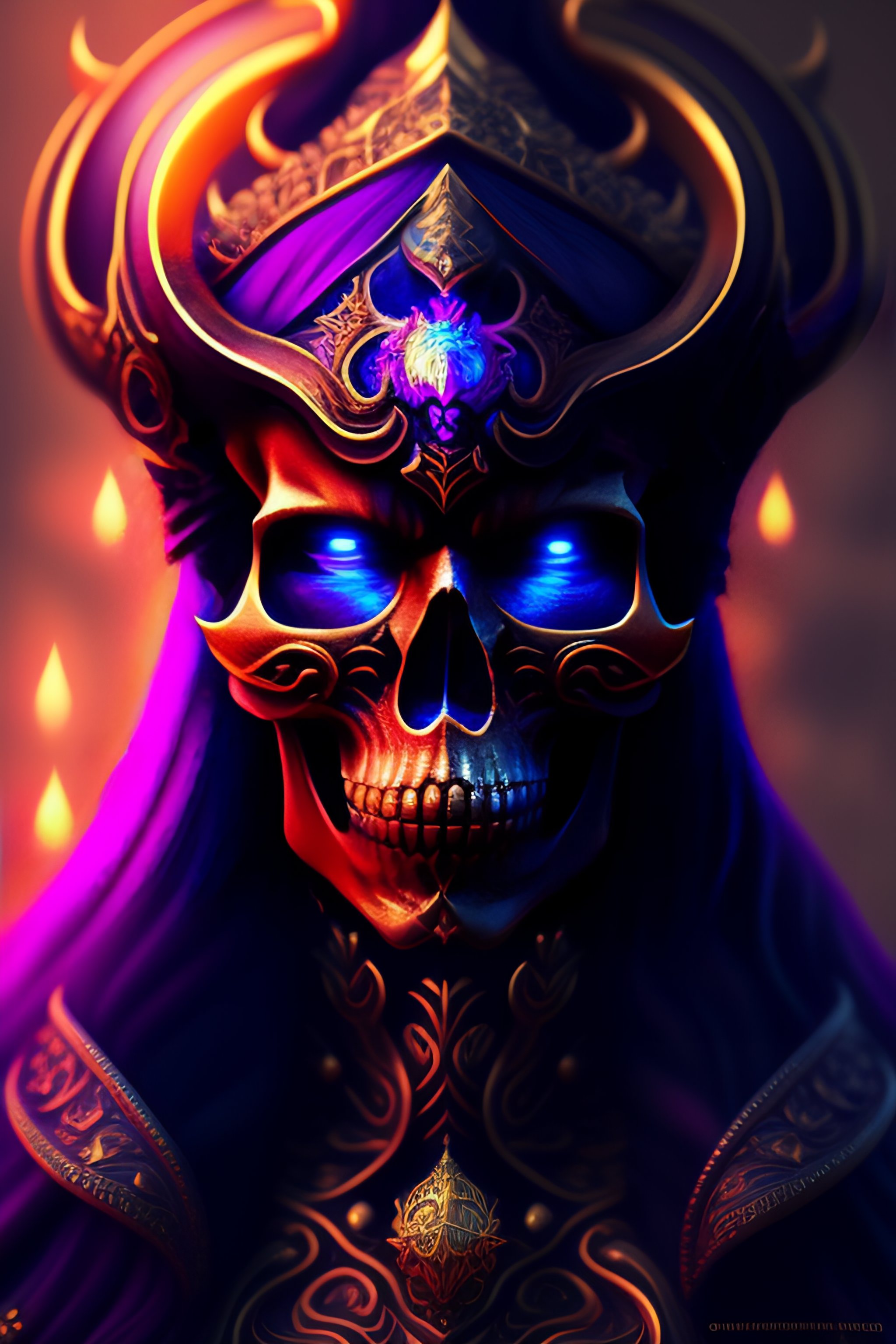 Lexica - Skull demon sorcerer Concept art portrait by Casey Weldon ...