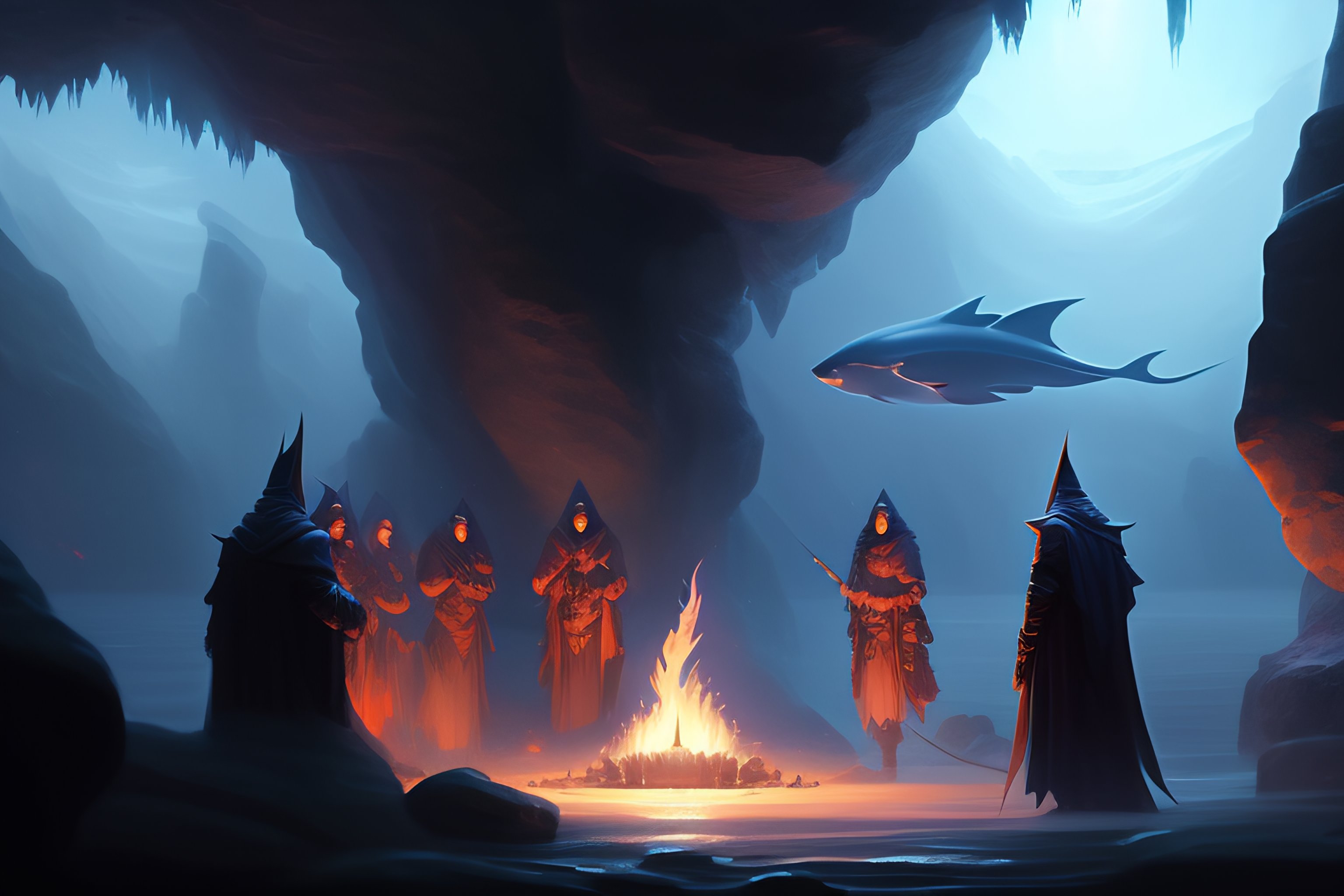 Lexica - Establishing shot of an epic demonic summoning ritual ...