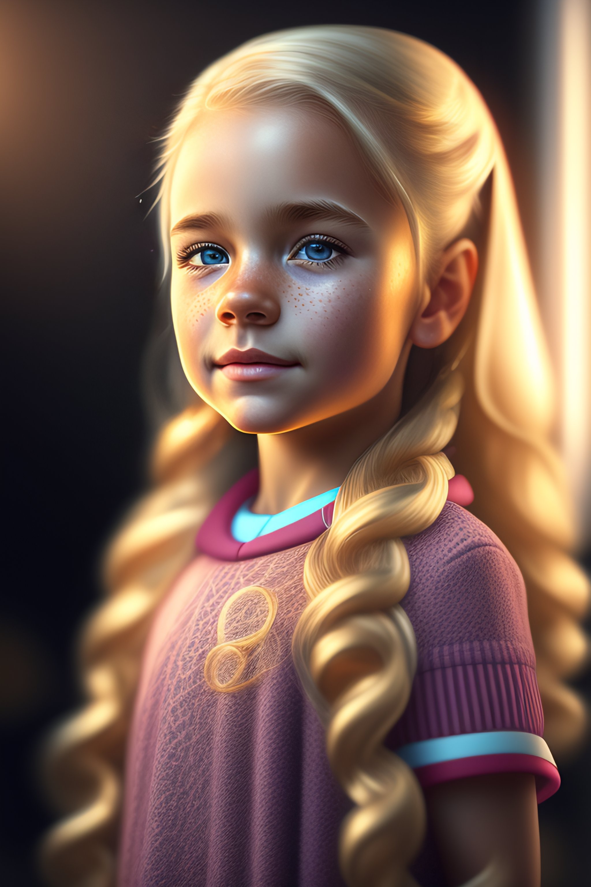 Lexica - Professional portrait of young girl blonde child, blonde hair ...