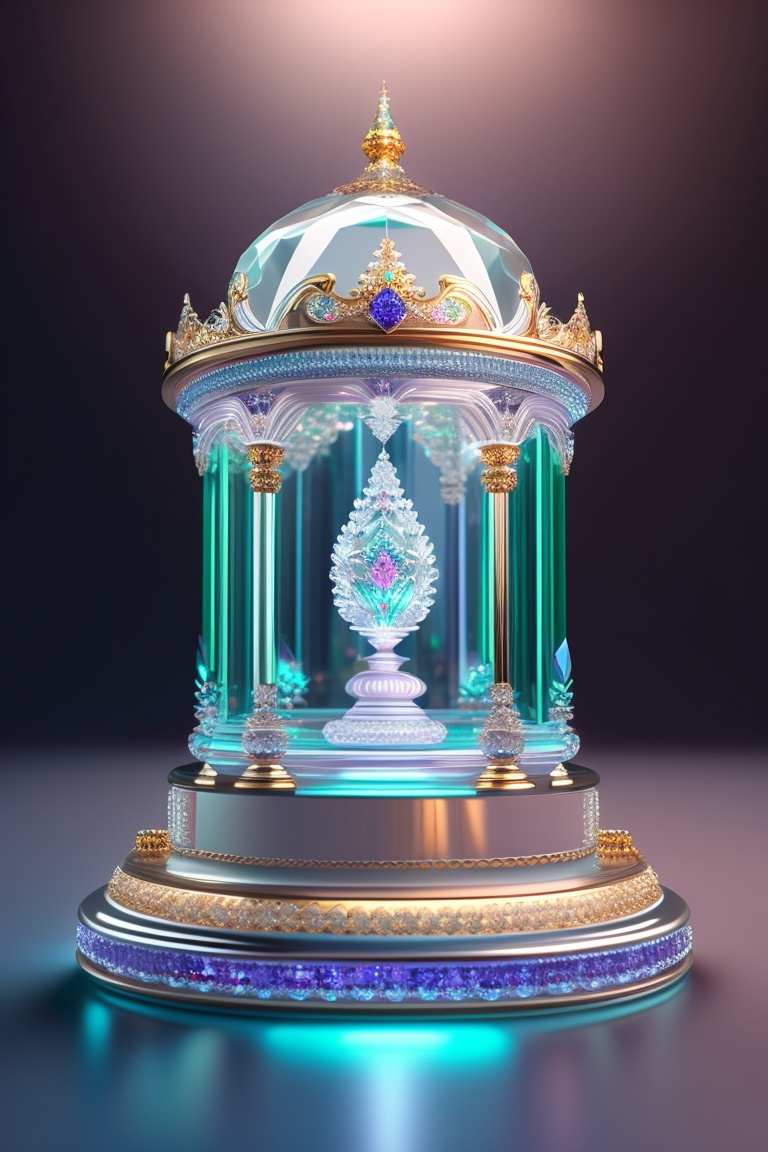 Lexica - Kristall, crystal throne adorned with crystal flowers ...