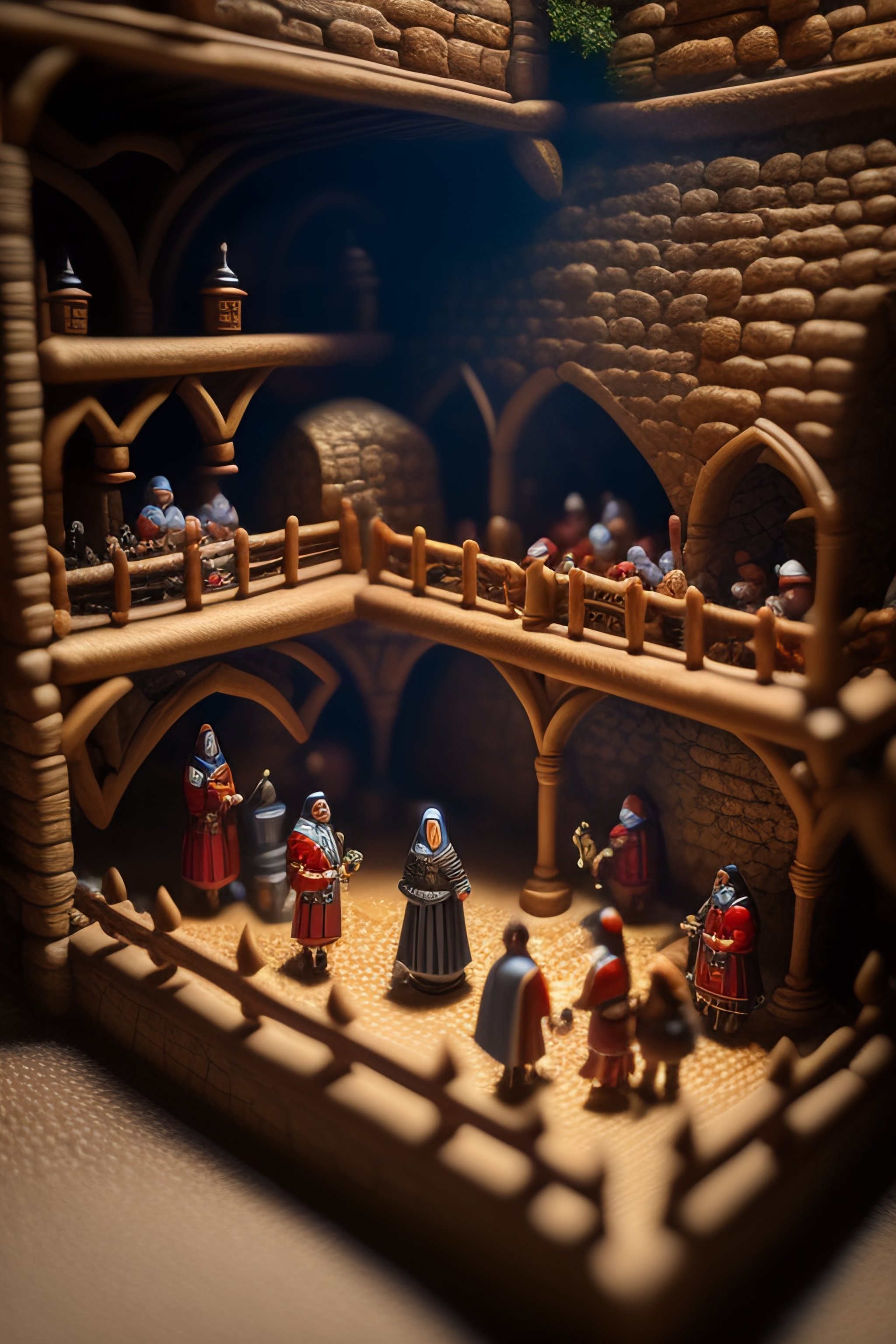 Lexica - Extra detailed portret of medieval dungeon with prisoners and ...