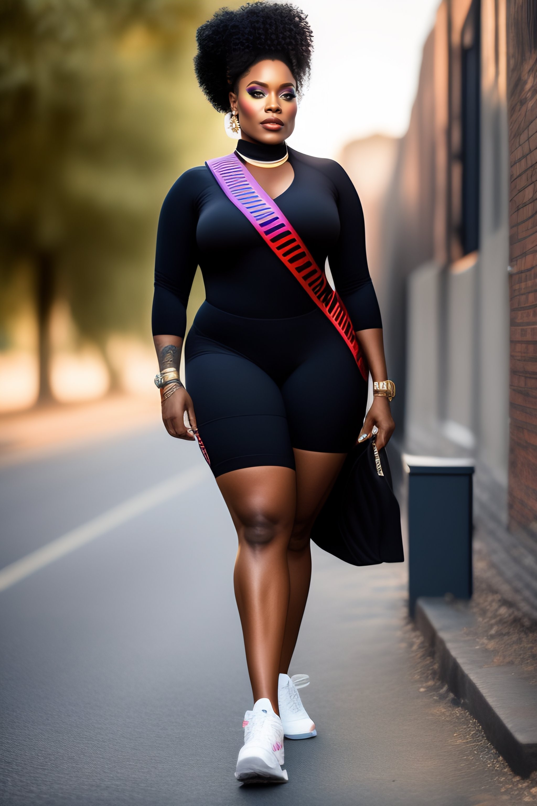 Lexica - Photo of a non-binary black person with one leg
