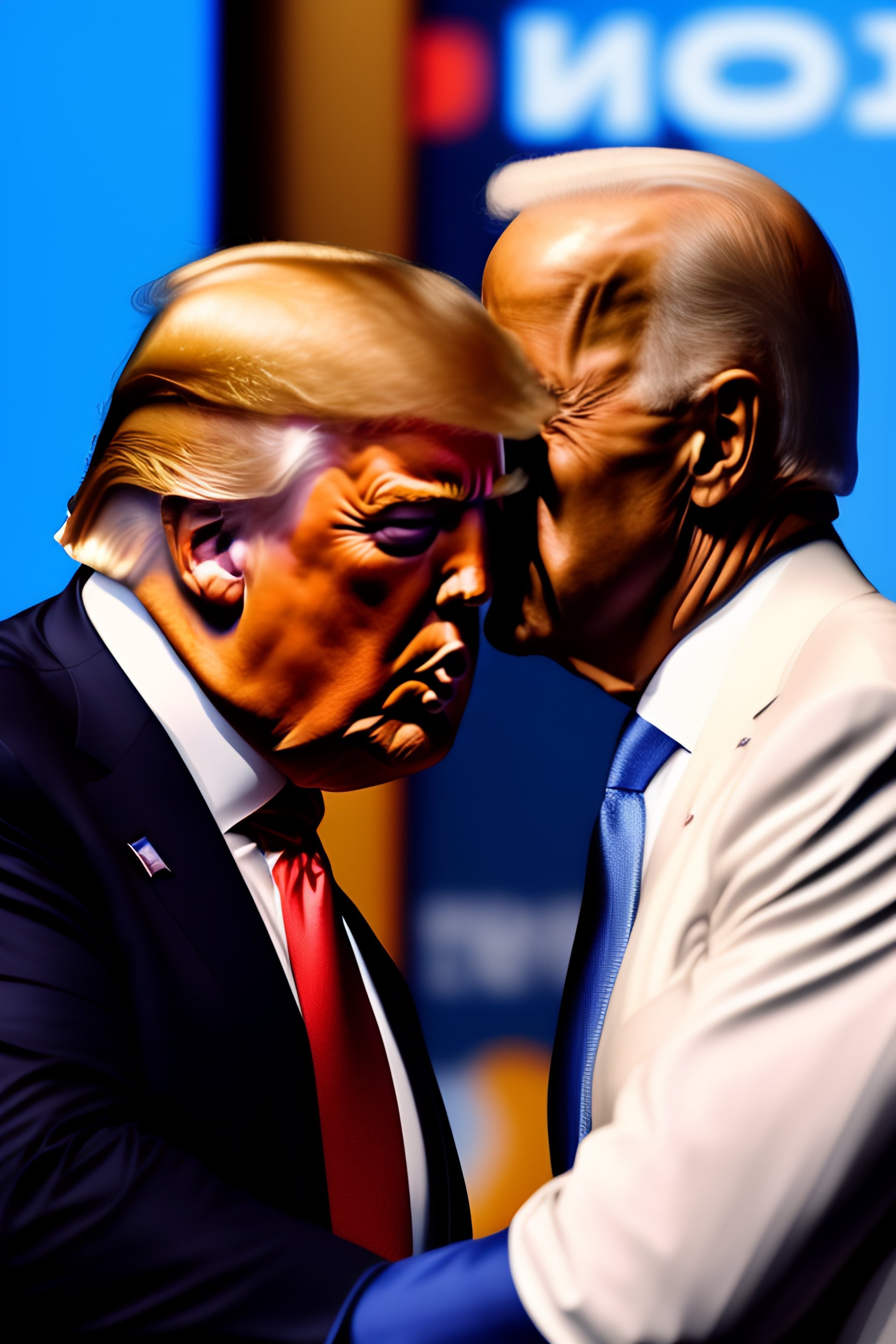 Lexica - Donald trump kisses joe biden on the lips