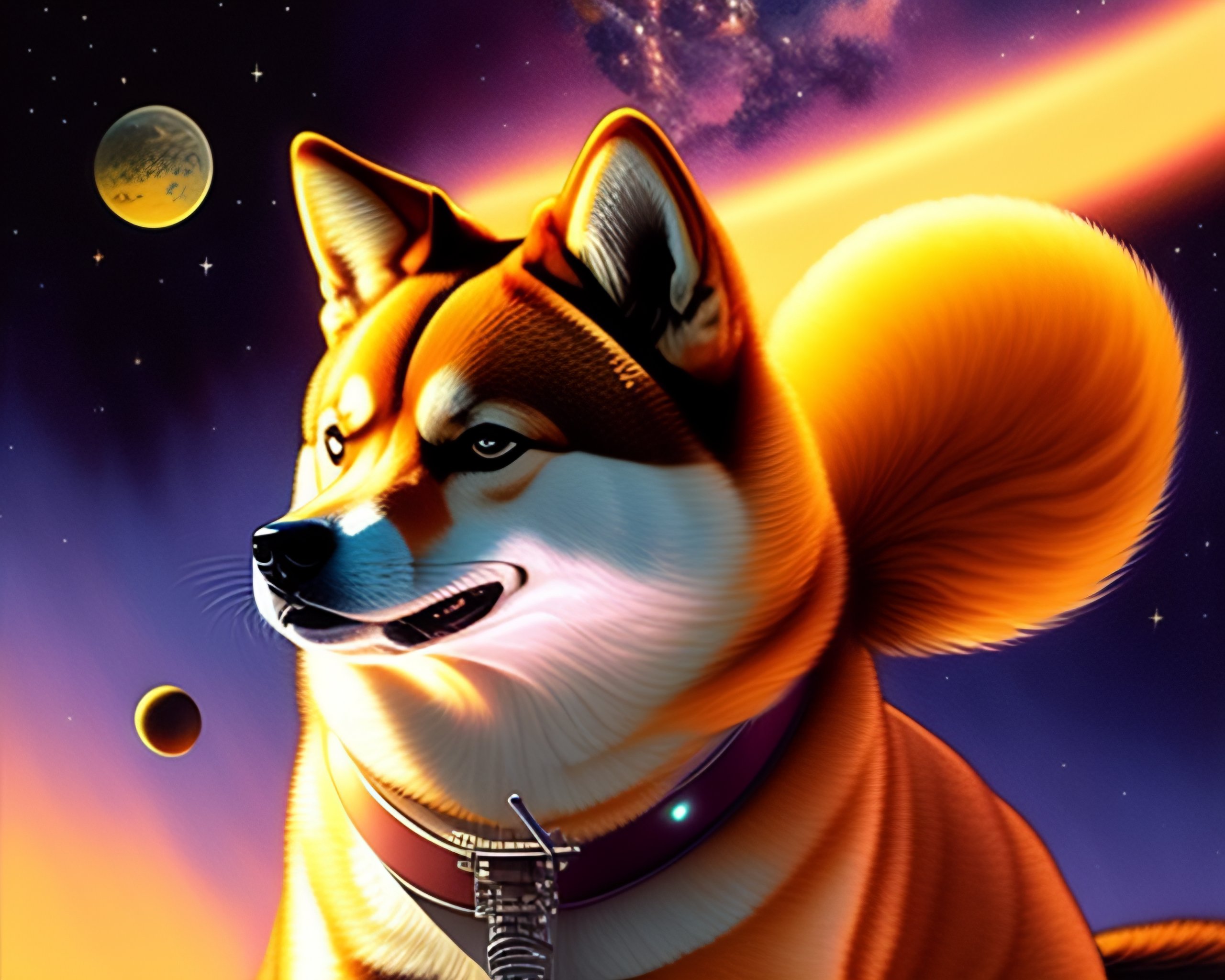 Lexica - Shiba inu on a rocket in space with a smile. concept art by ...