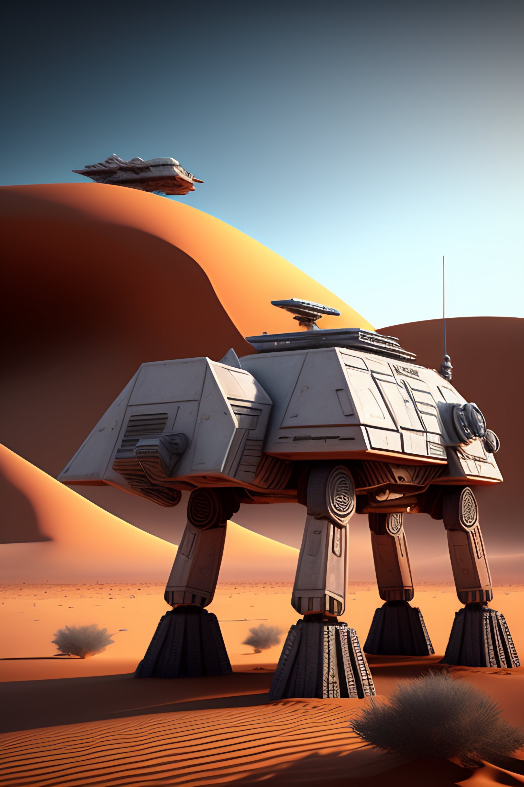 Lexica - Star Wars AT-AT walker, desert landscape , futuristic details ...