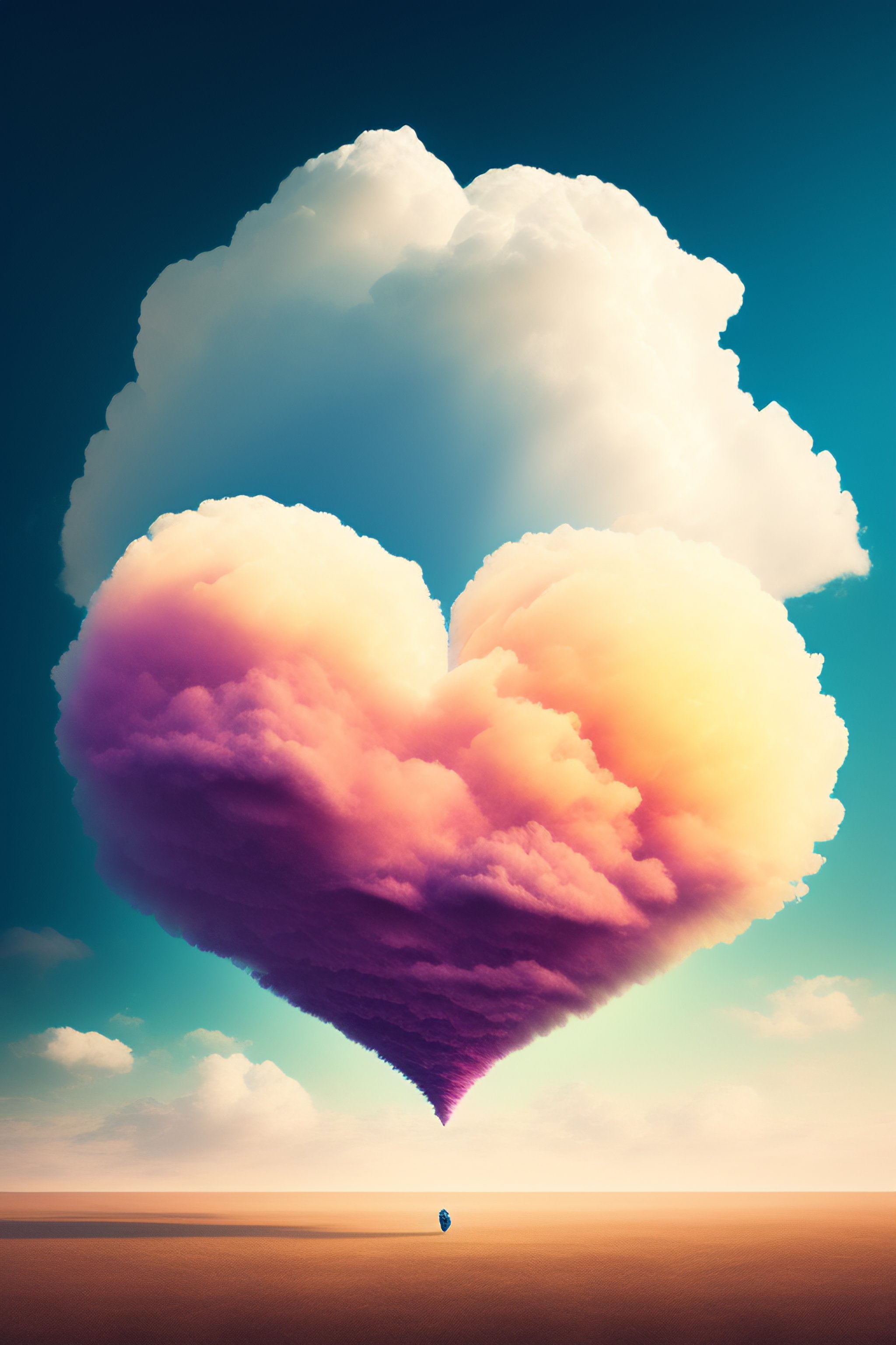 Lexica - Album cover art of a cloud that is shaped as a Broken Heart