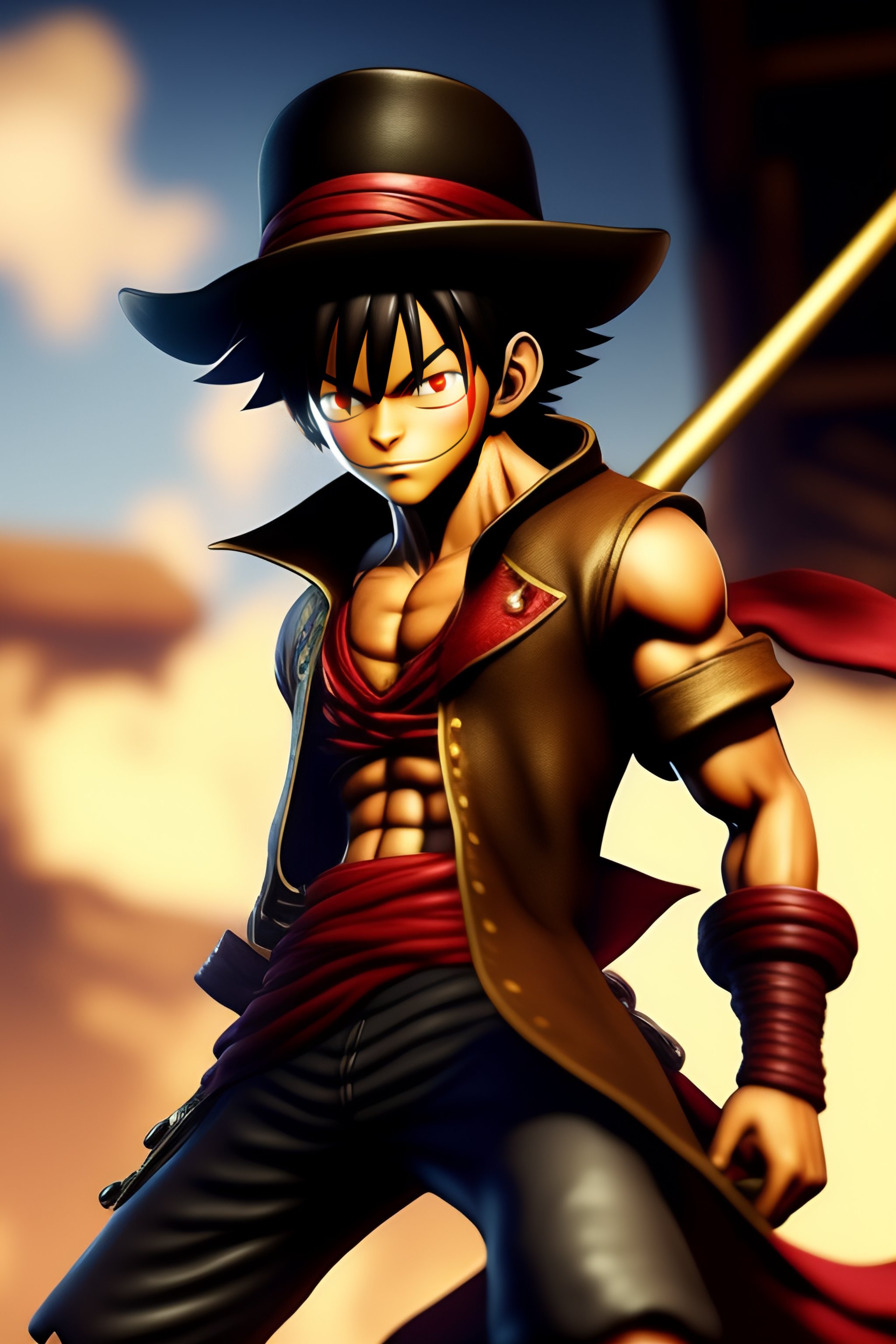 Lexica - Monkey d.luffy assasins creed V4 STYLE