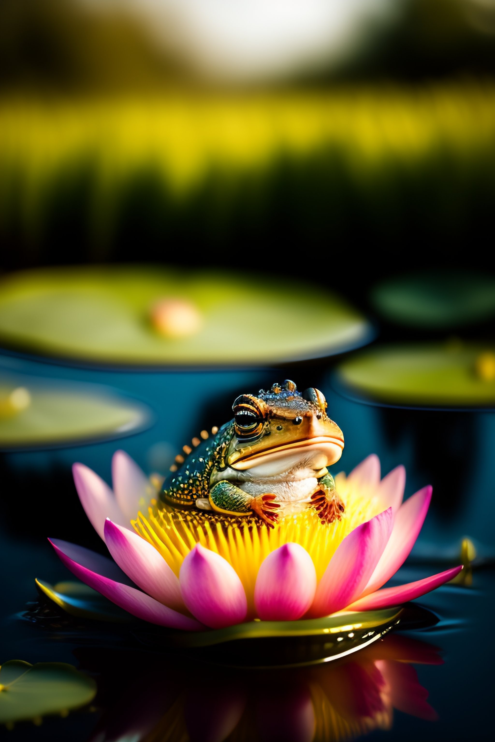 Lexica - King toad on his waterlily