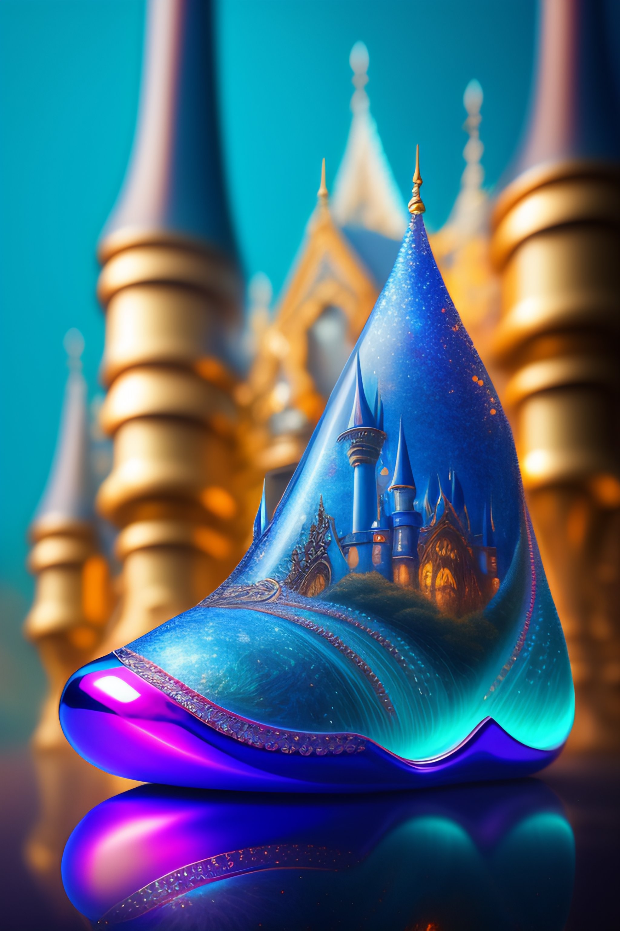 Lexica - Abstract Digital painting of cinderella's glass slipper in ...