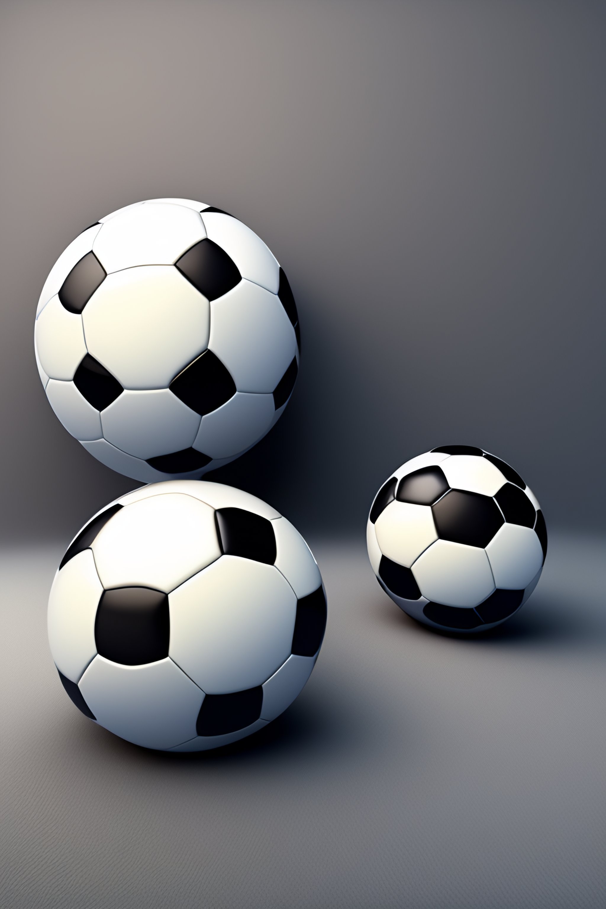 Lexica - Two soccer balls on a white background