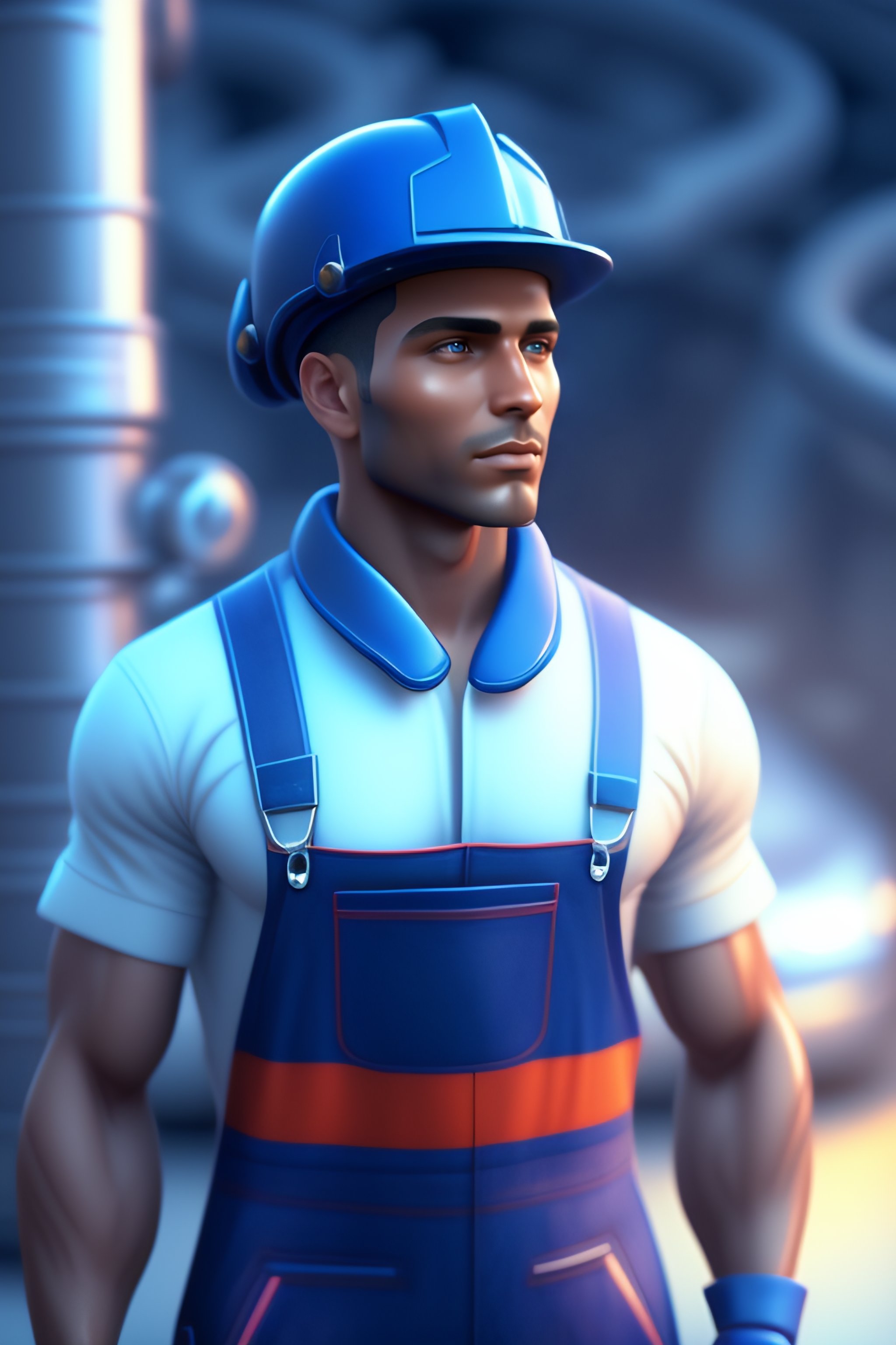 Lexica - Mechanic care of a car man 3d blue overalls cartoon, fantasy ...
