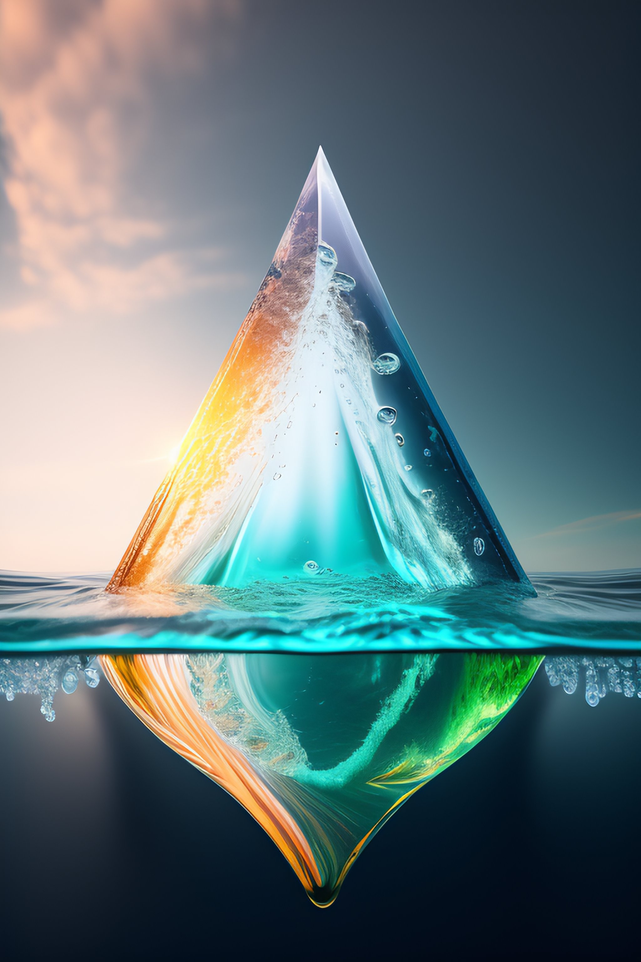 Lexica - Water artwork manipulation inside the shape of a downward ...