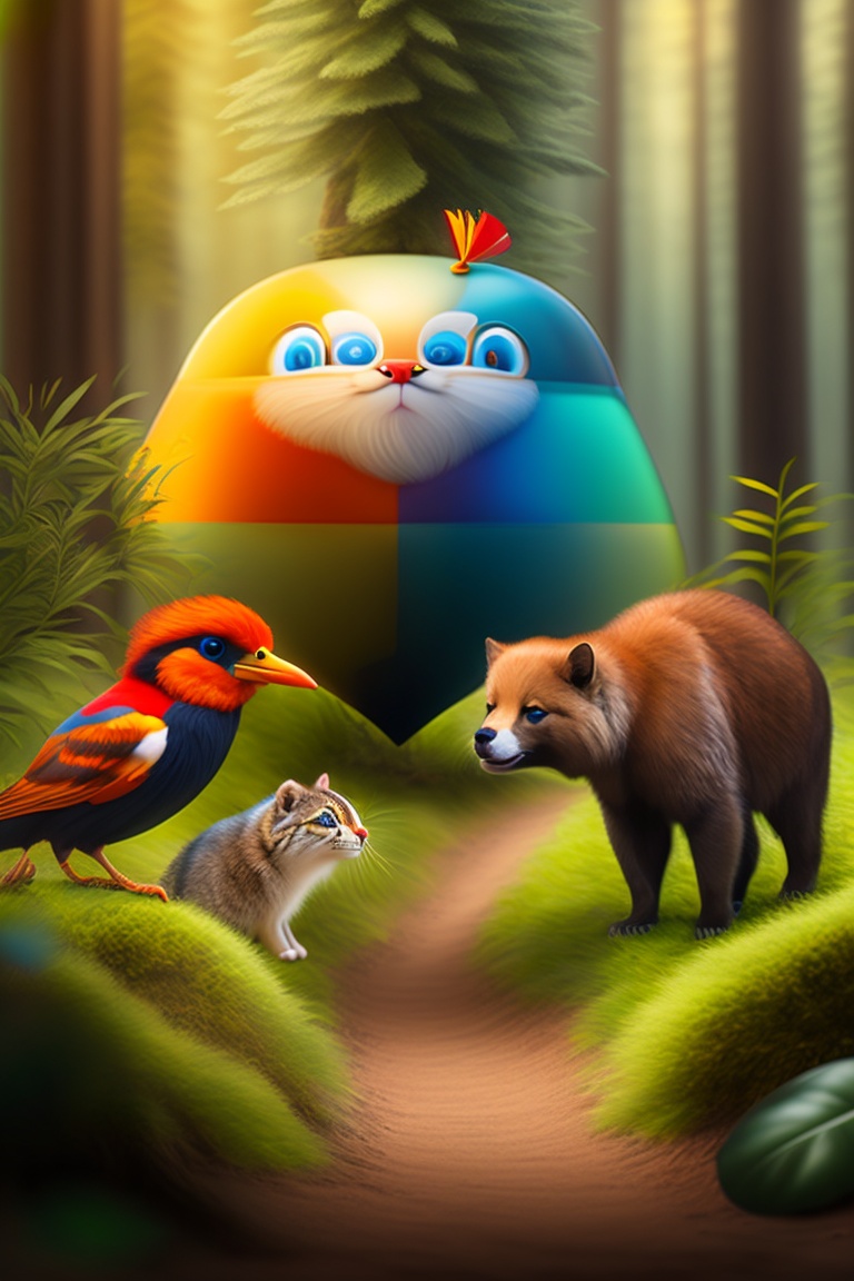 Lexica - A picture of the forest animals all together, having fun and ...