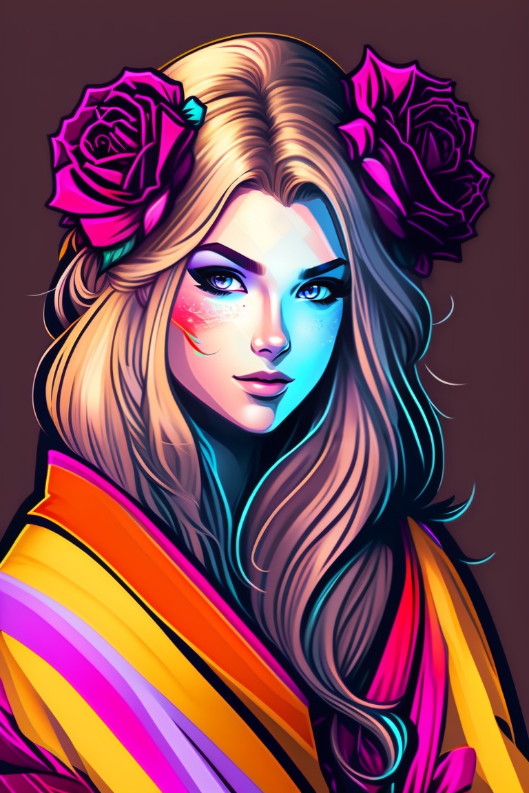 Lexica - An anthropomorphic beautiful teenage girl with long wavy ...