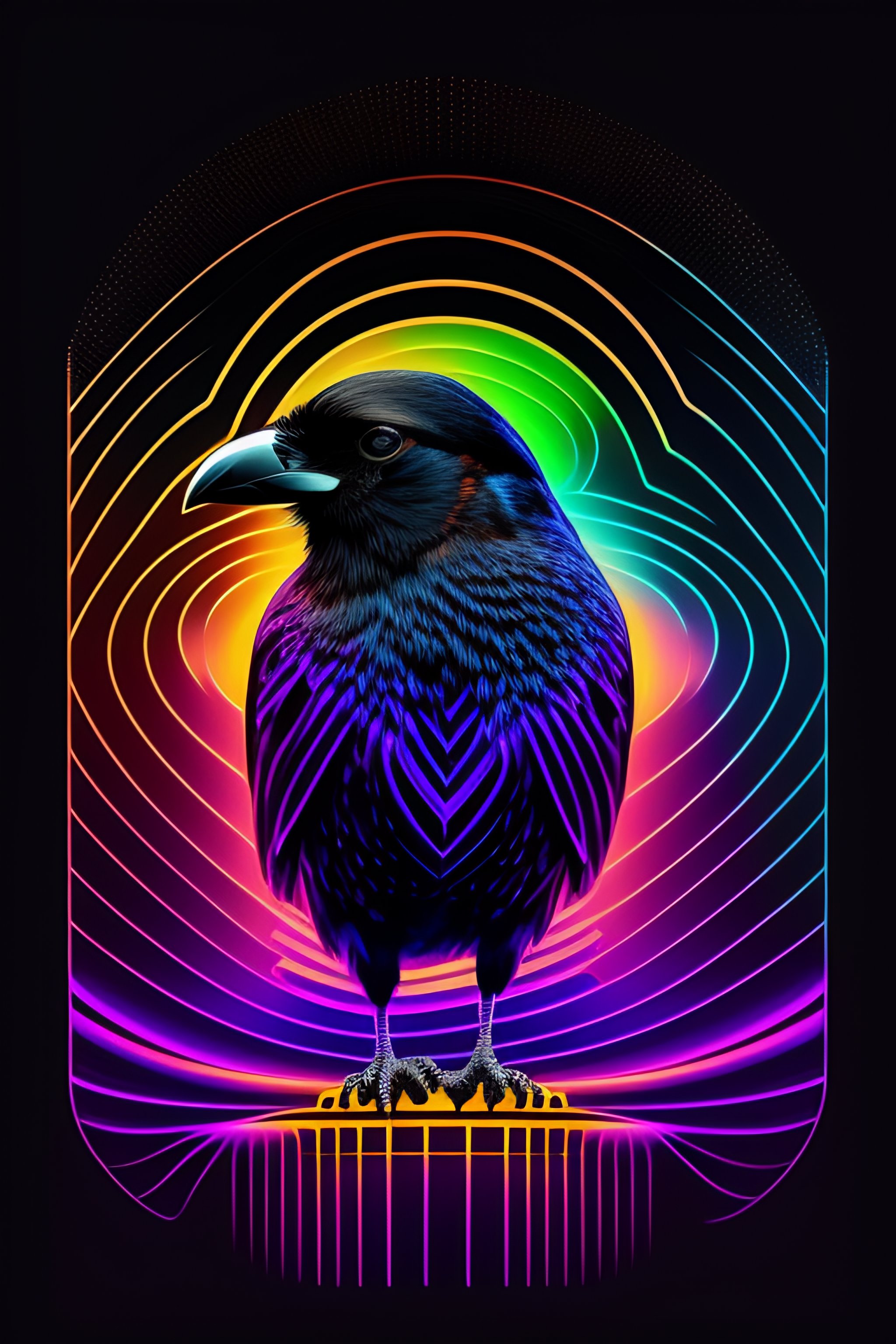 Lexica - The shape silhouette of a third eyed crow, stacked plot of ...