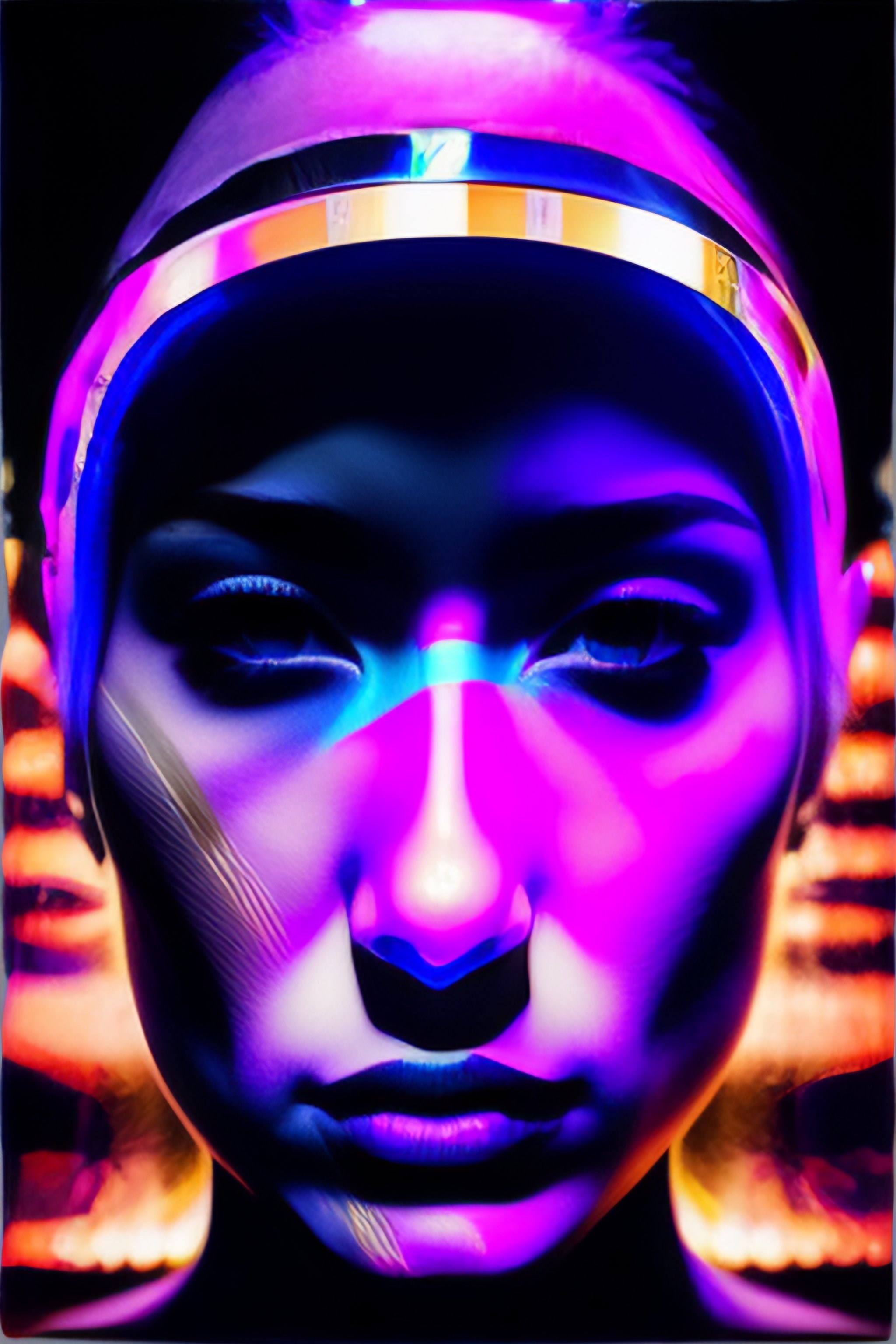 Lexica - Blacklight face, exposure, mysterious, tape photo, processing ...