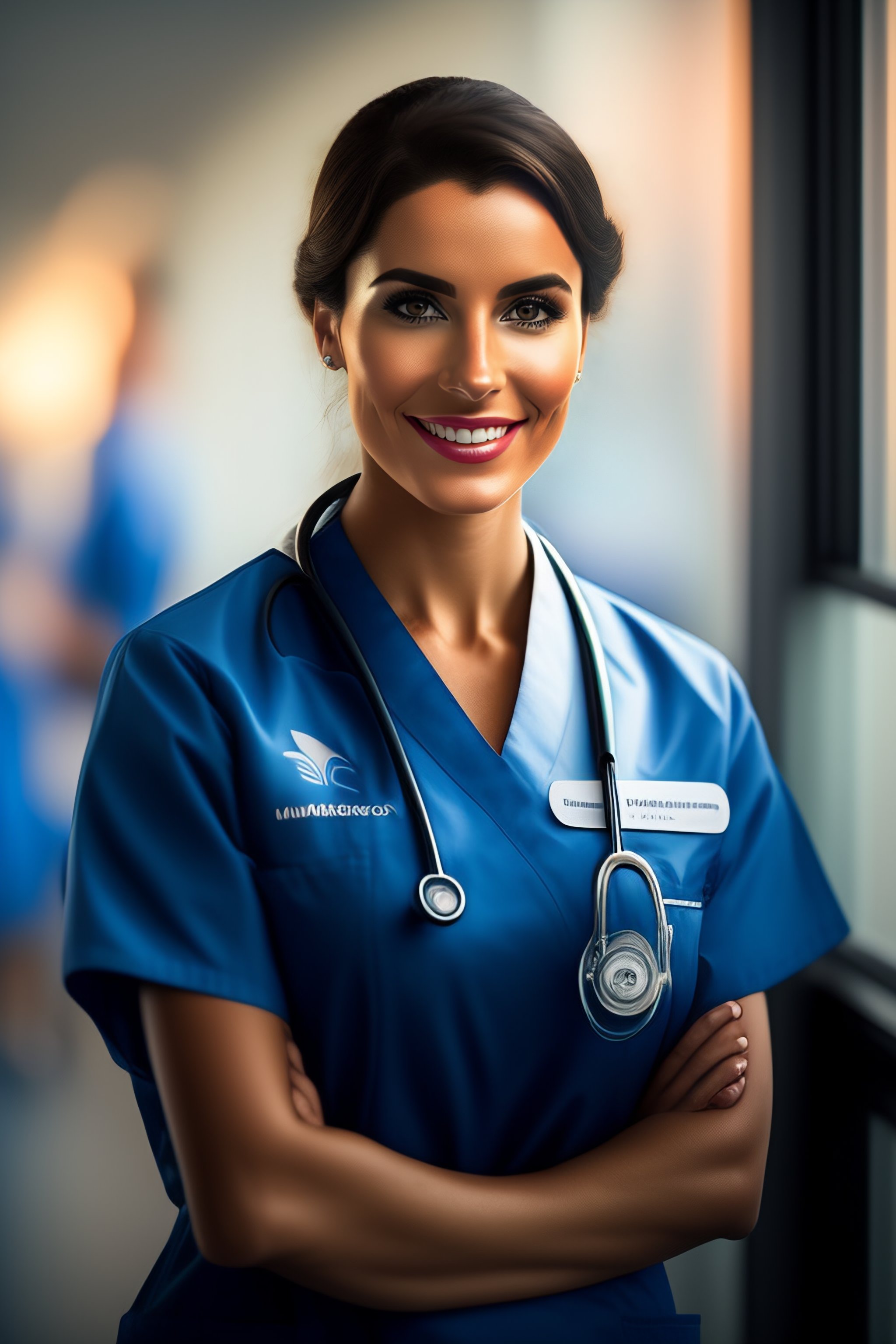 Lexica - Photo of a overweigh young spanish nursing student