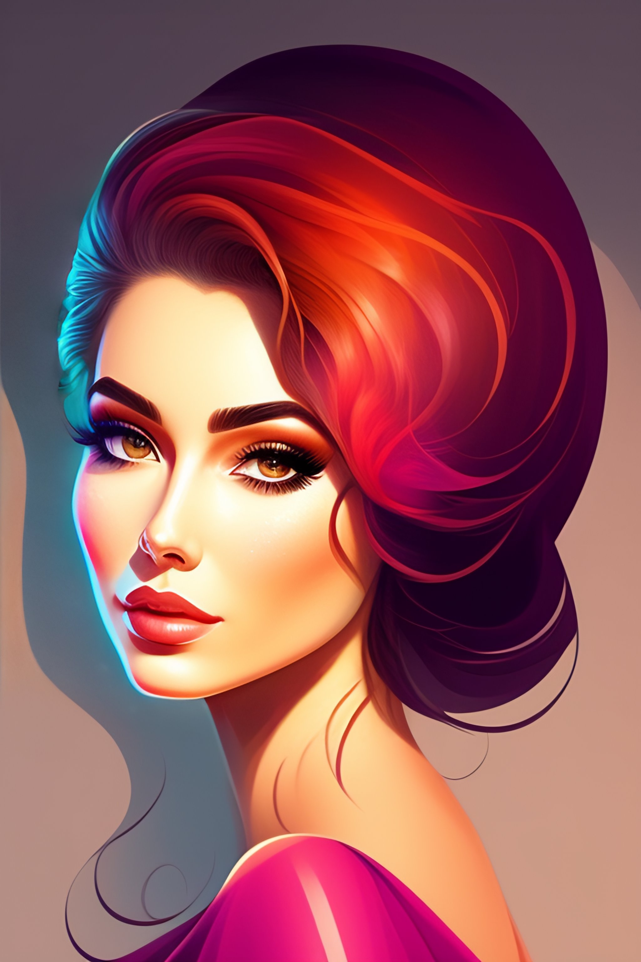 Lexica - Woman face beautiful cartoon style