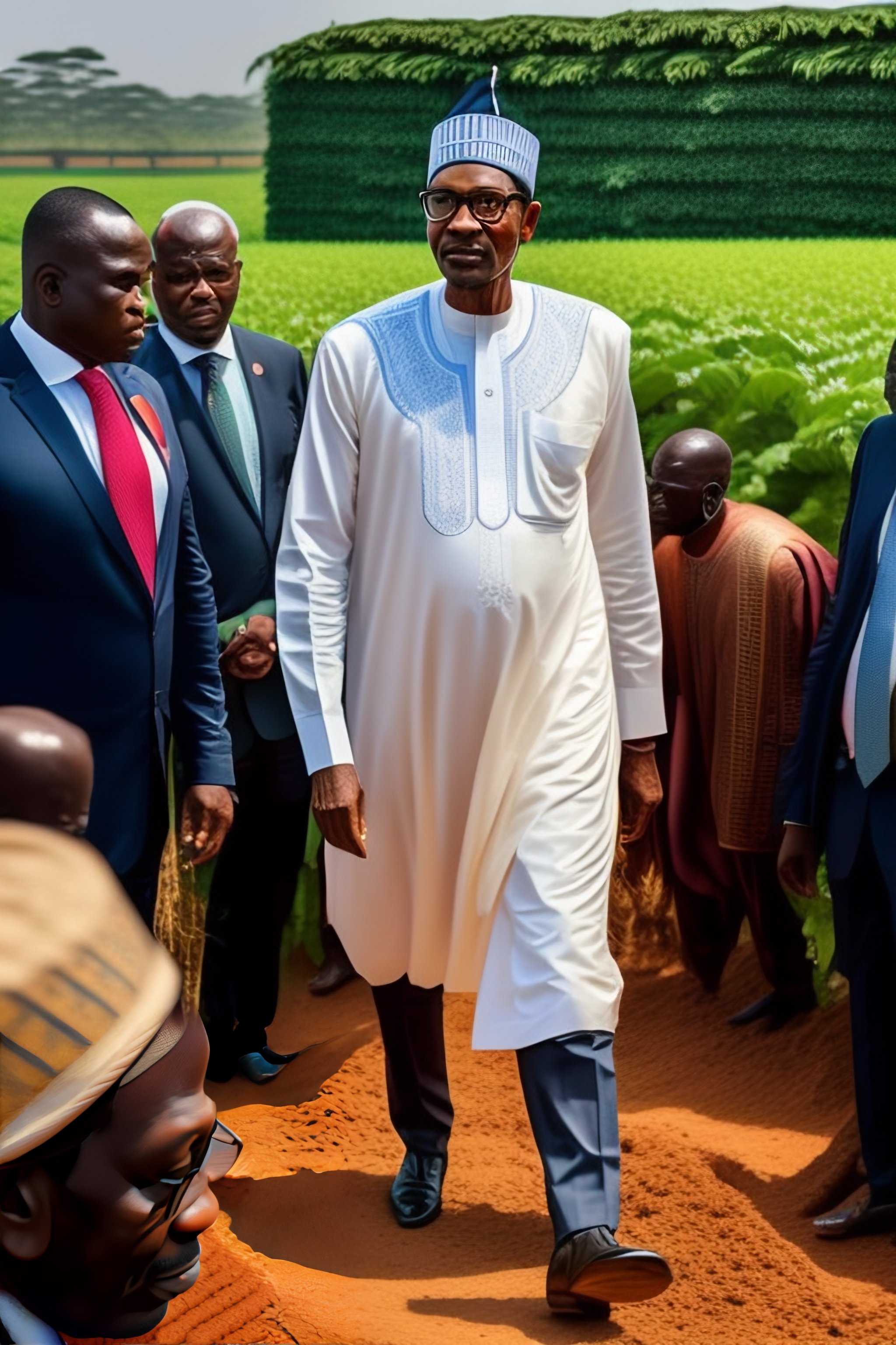 Lexica - Create president Muhammad Buhari in the farm