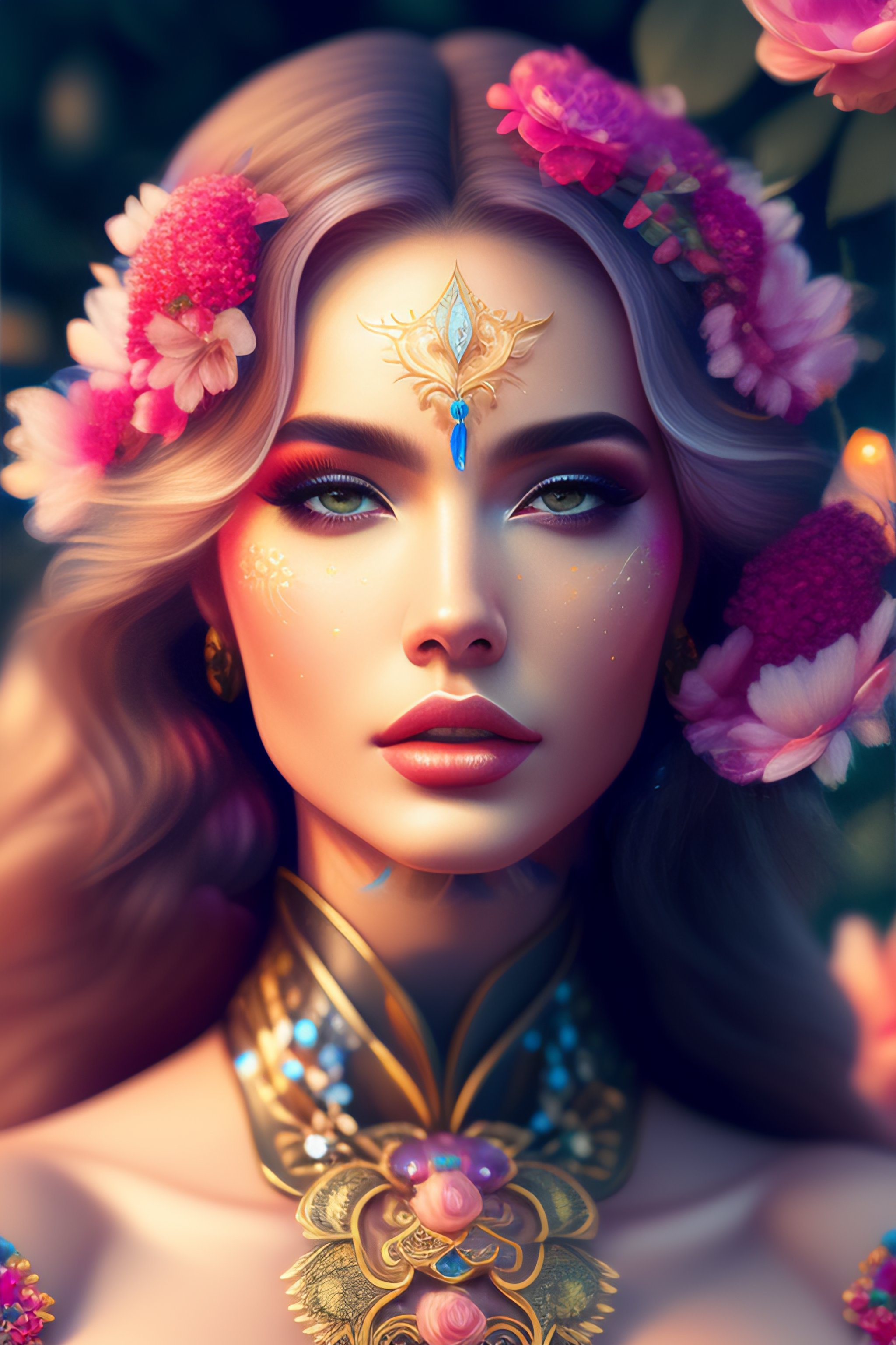 Lexica - Beautiful female android!, half body portrait angel in a dress ...