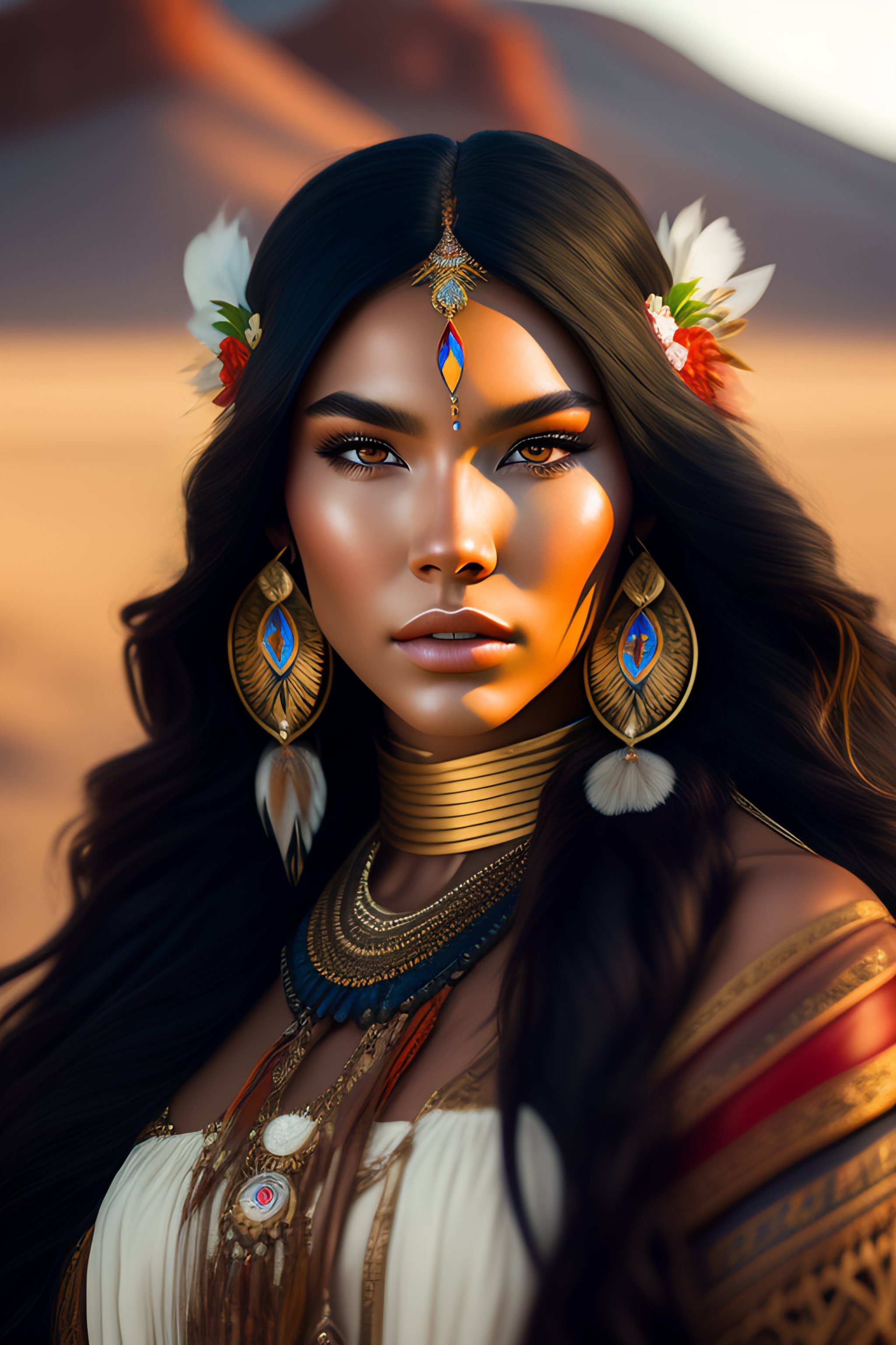 Beautiful Native American Woman Art