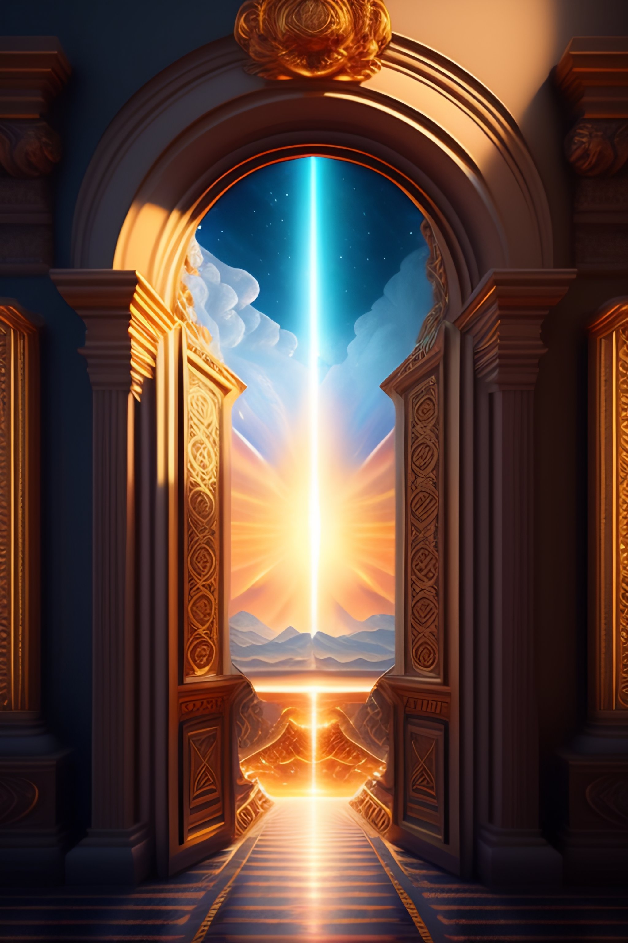 Lexica - Flashing portals from heaven, digital painting, digital ...