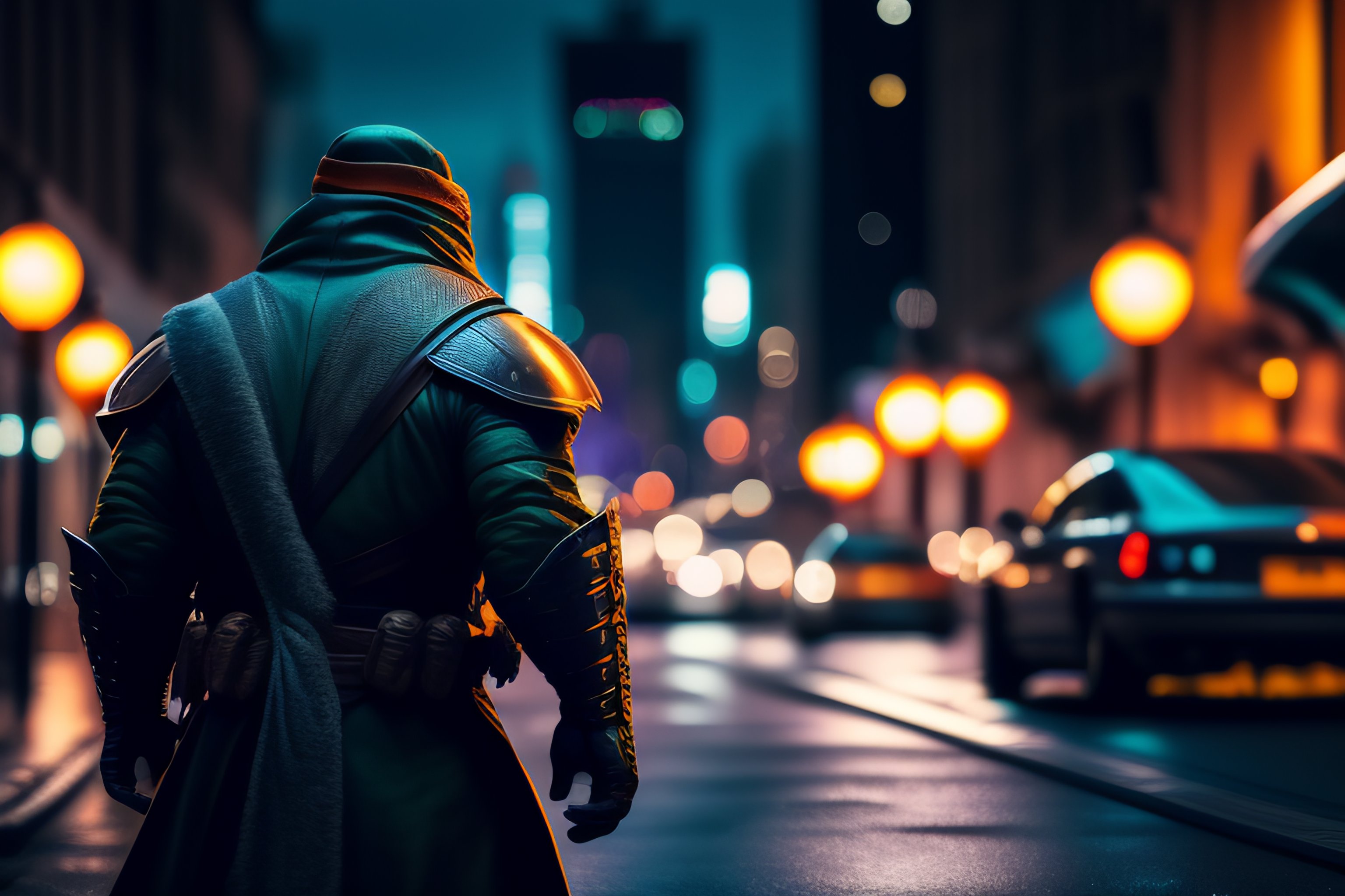 Lexica - Ninja turtles, dark city streets, cinematic composition ...