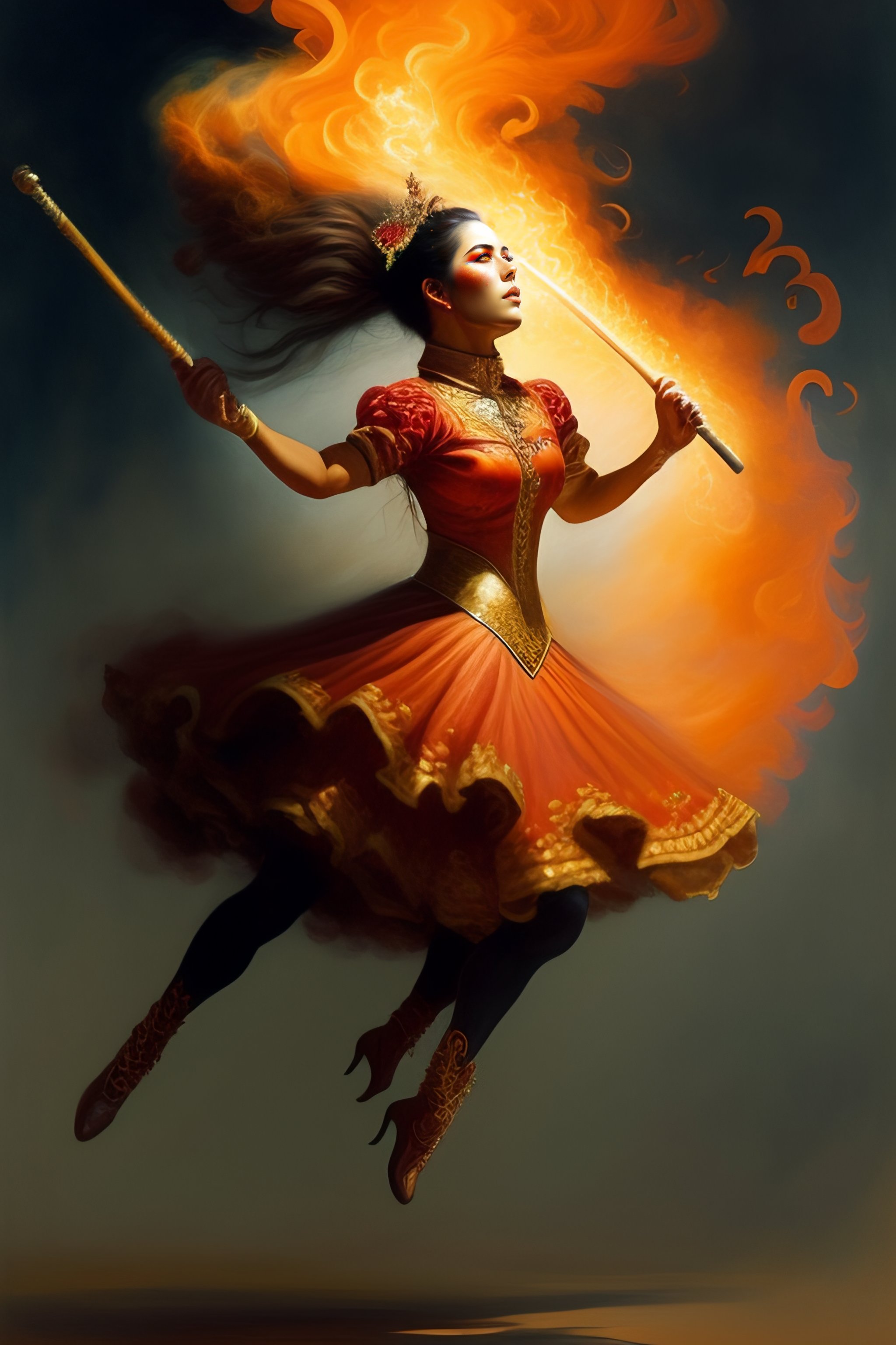 Lexica - A highly detailed drawingr of a fire breathing circus ...