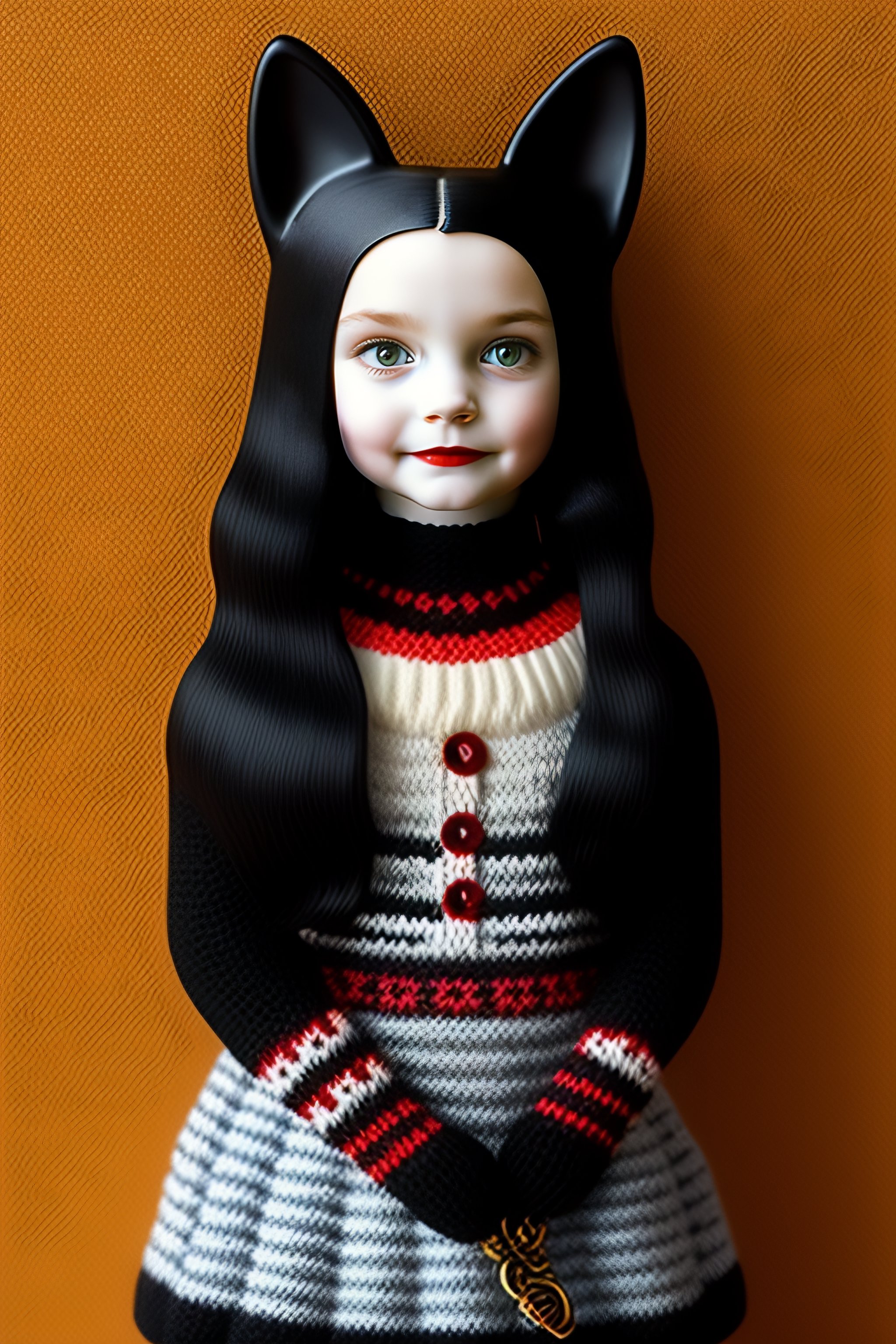 Lexica - Wednesday addams cat knitted