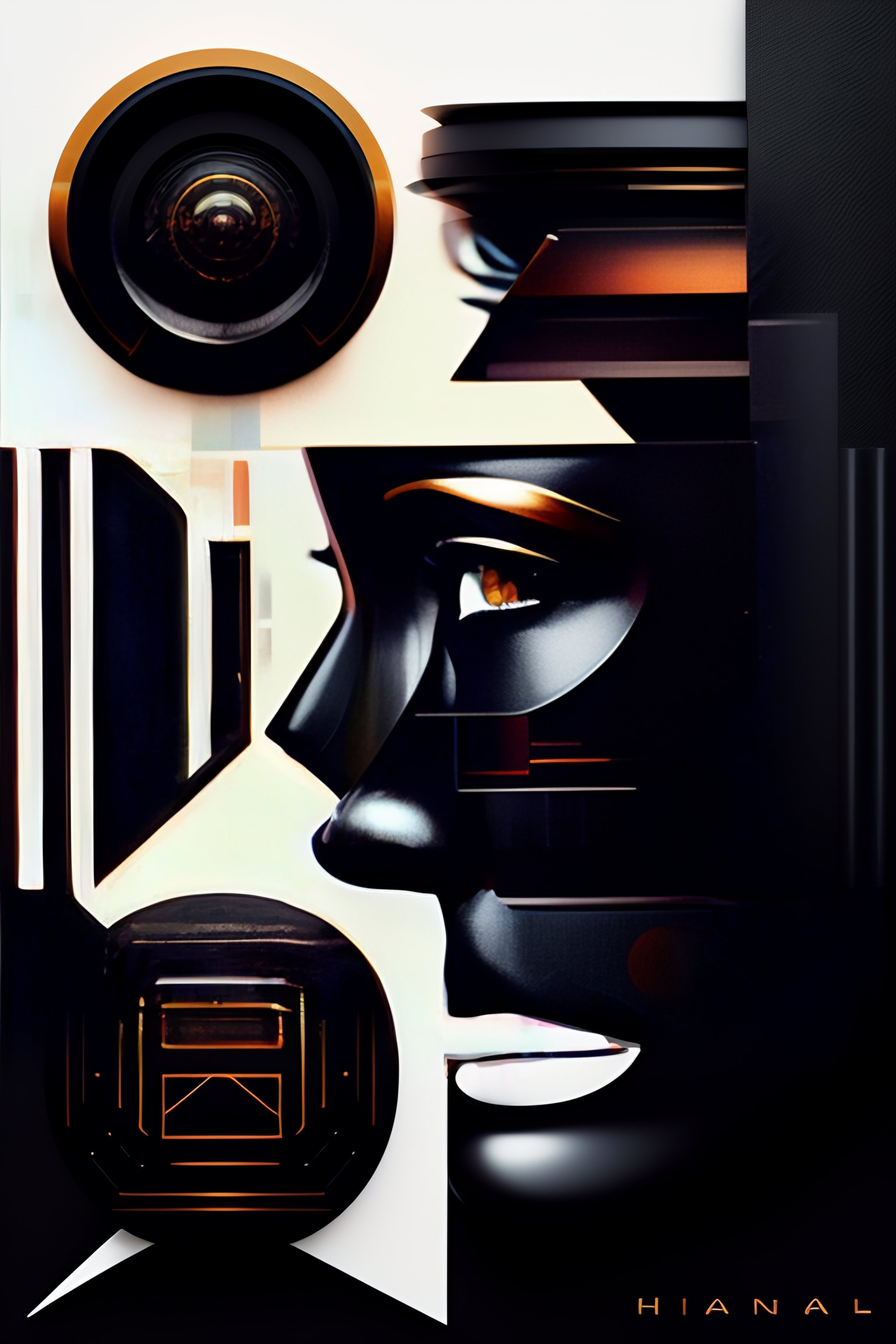 Lexica - Futuristic pappercut collage pieces portrait of machine ...