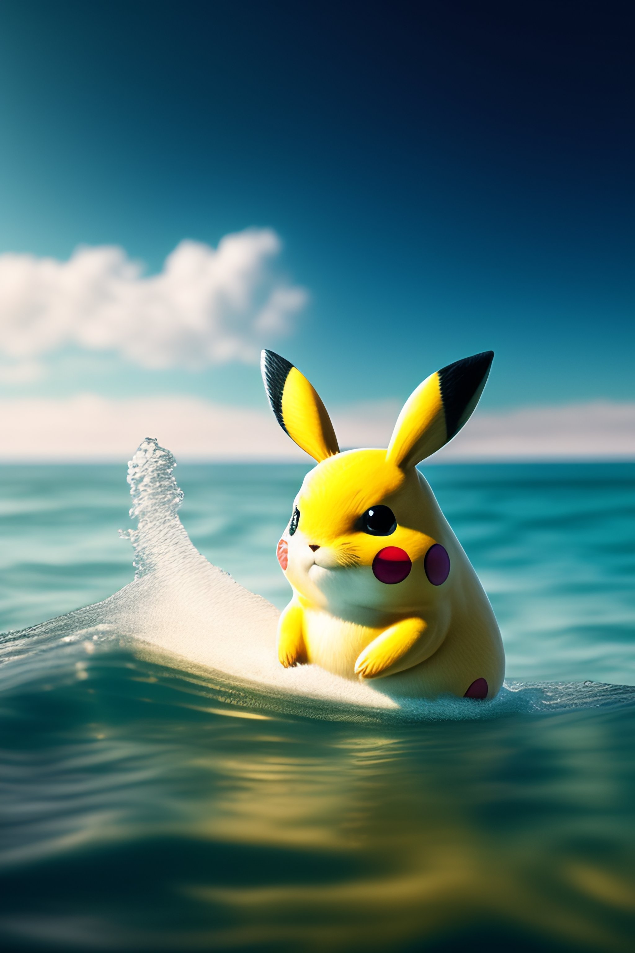 Lexica - Pikachu swimming in the sea
