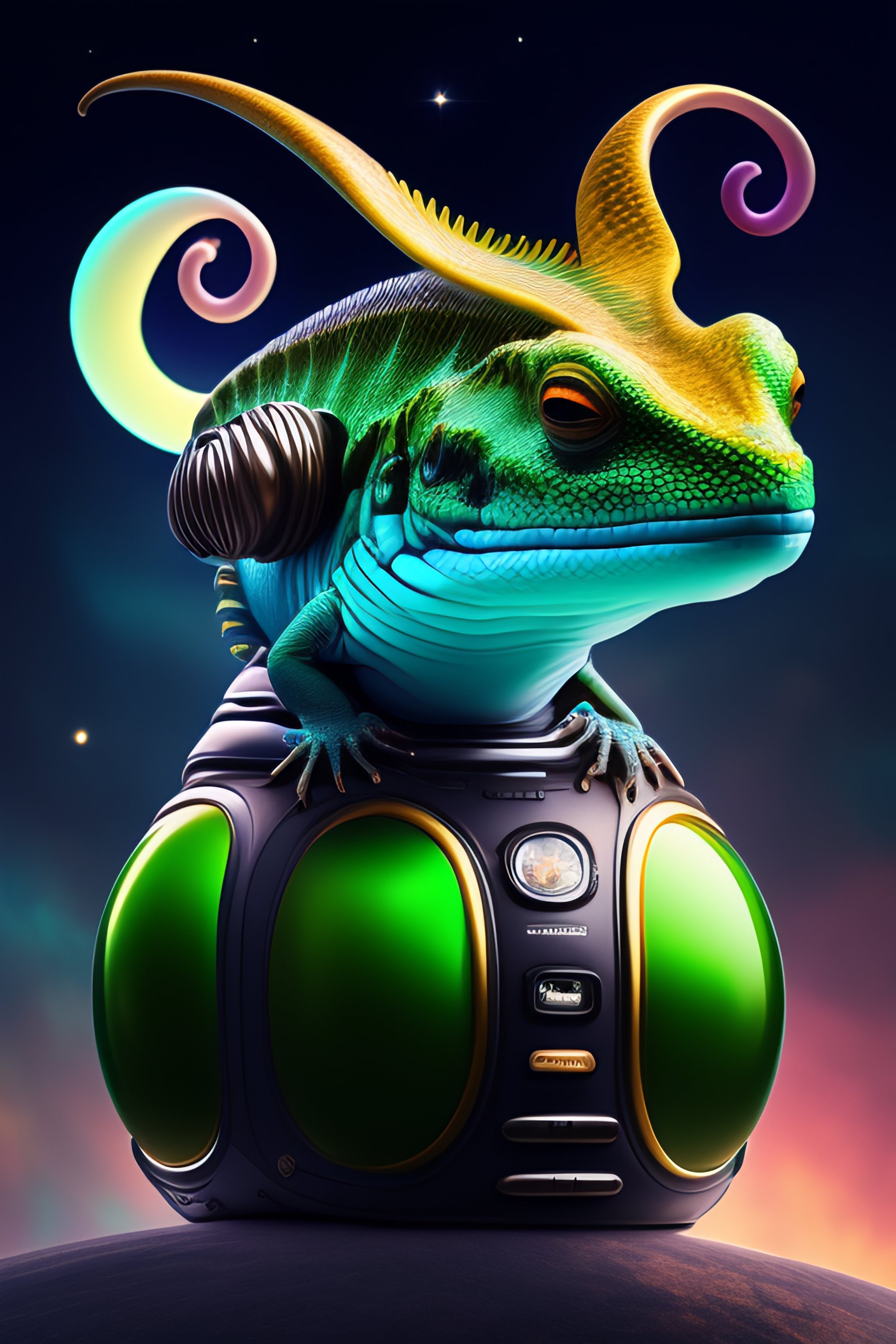 Lexica - Slug alien lizard stingray child space suit vapor wave snake ...