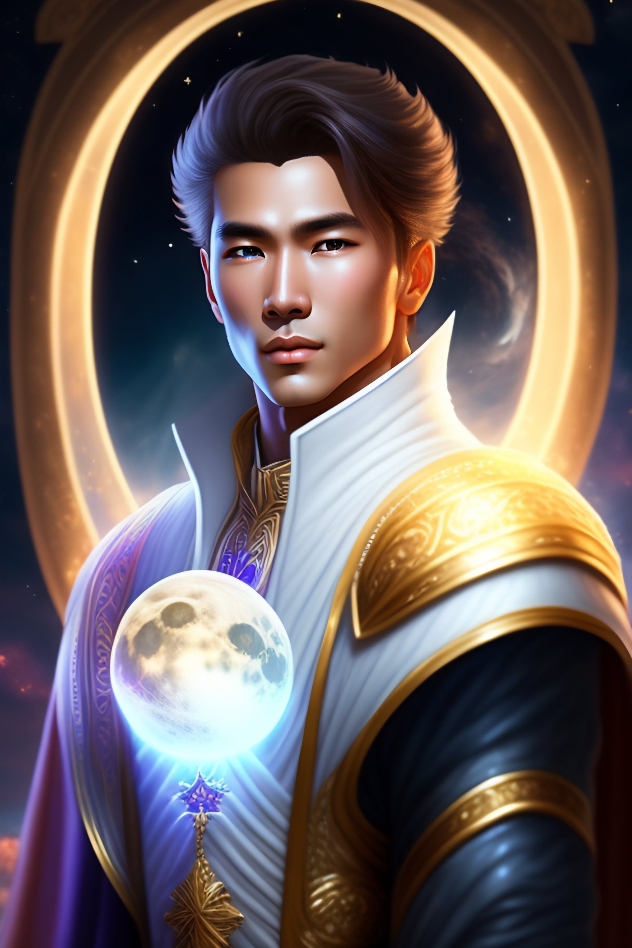 Lexica - Moon magic, moon white young male mage