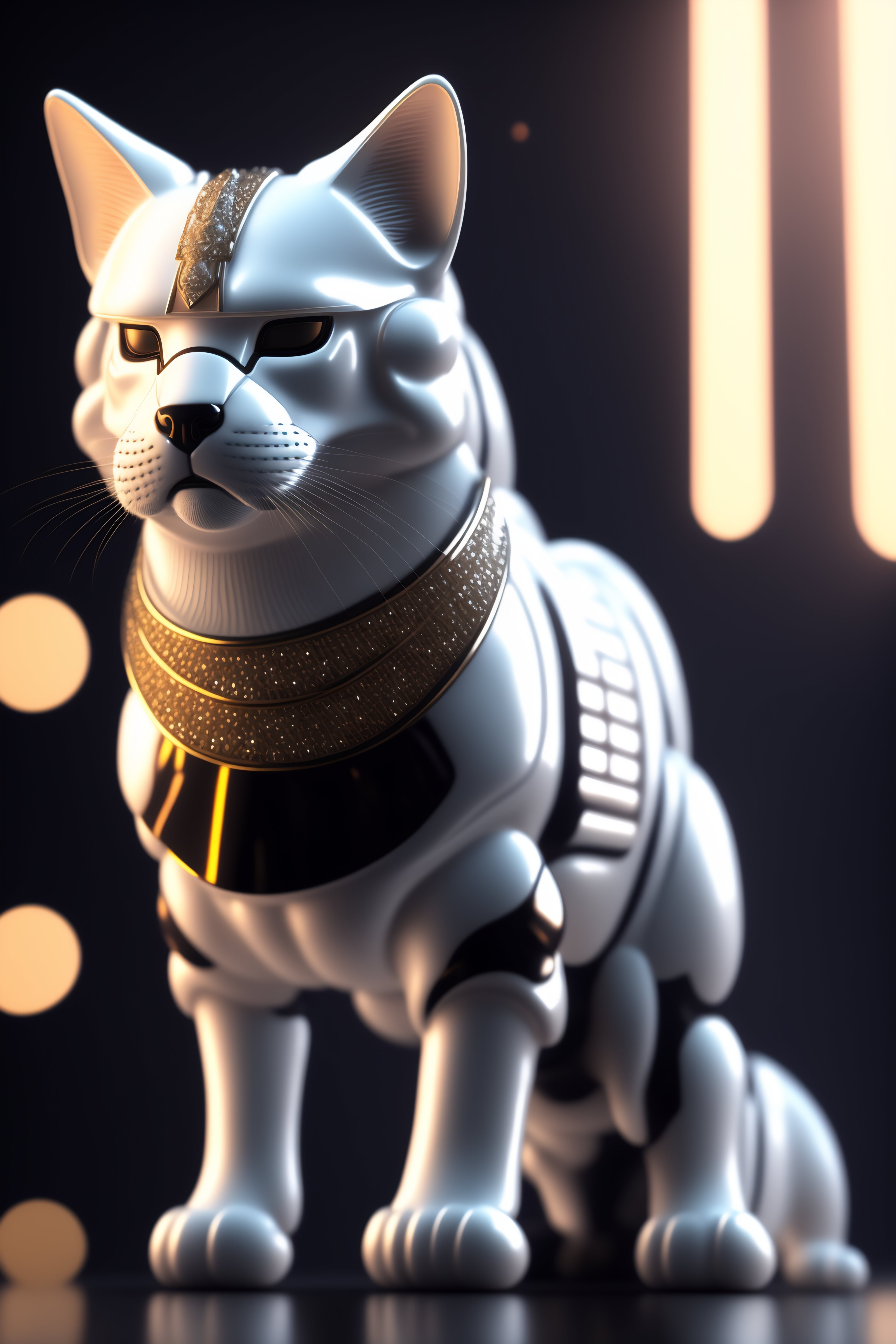 Lexica - Stormtrooper cat with Shiny black armor, in a star destroyer ...