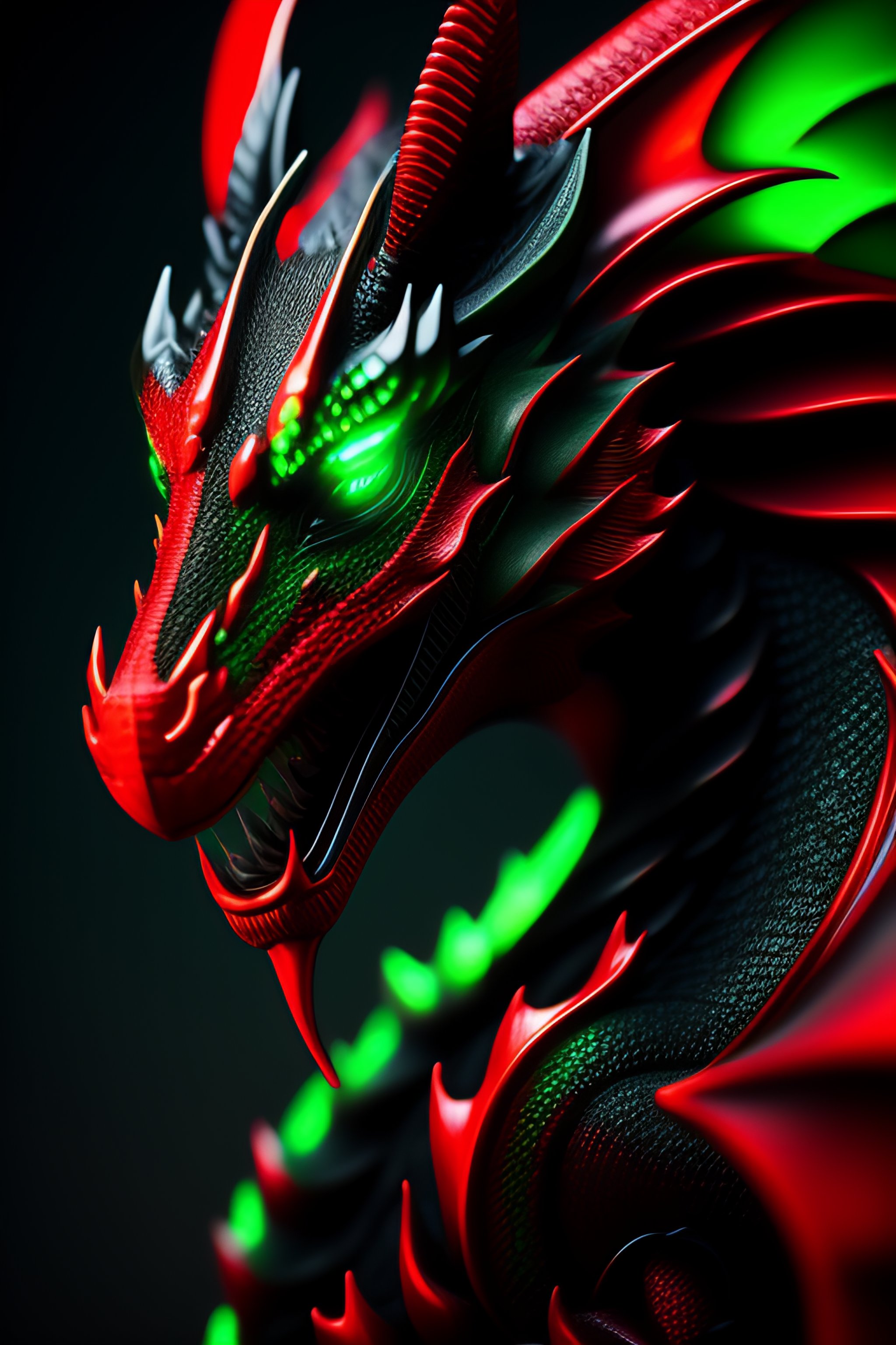 Lexica - Black dragon, green dragon, red, dragon, depth of field,32k ...