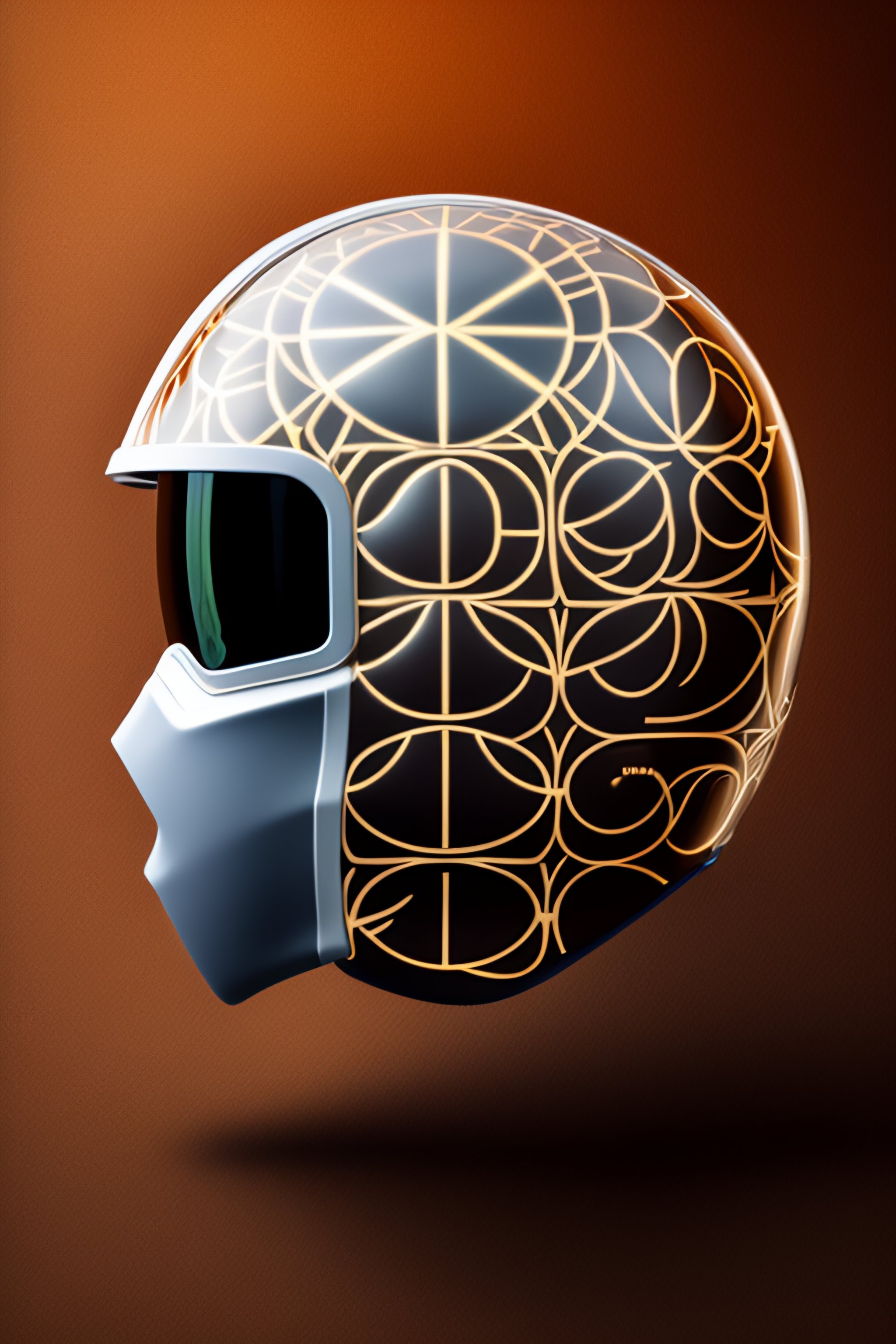 Lexica - Porcelaine motorcycle helmet, sacred geometry