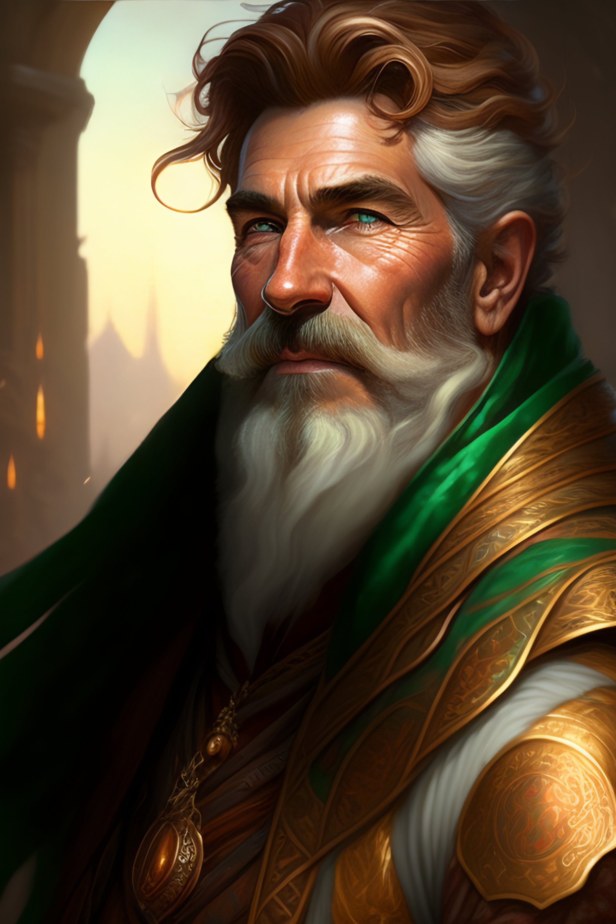 Lexica - Portrait of an aged ruggedly handsome joyful merchant, male ...