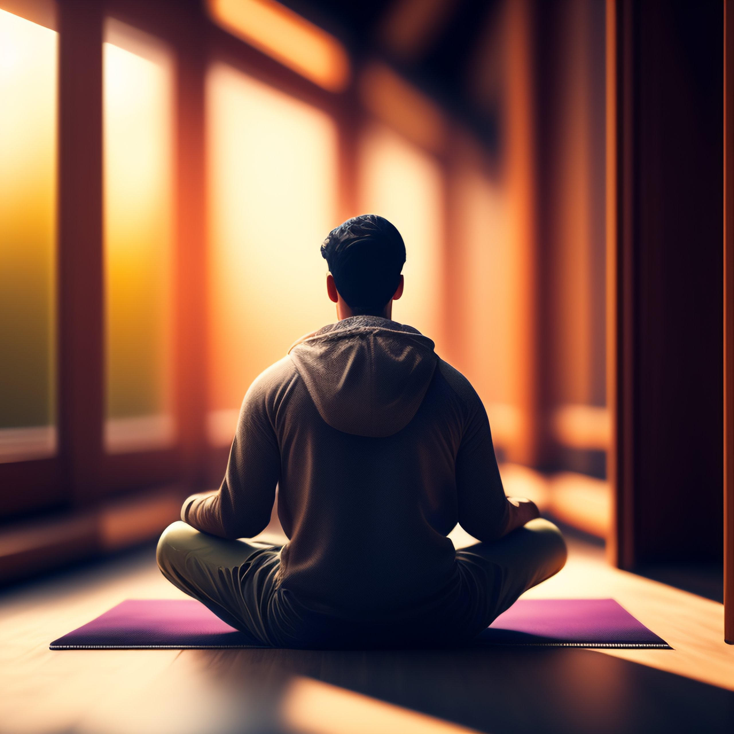 Lexica - A yogi doing meditation inside metaverse, depth of field, high ...