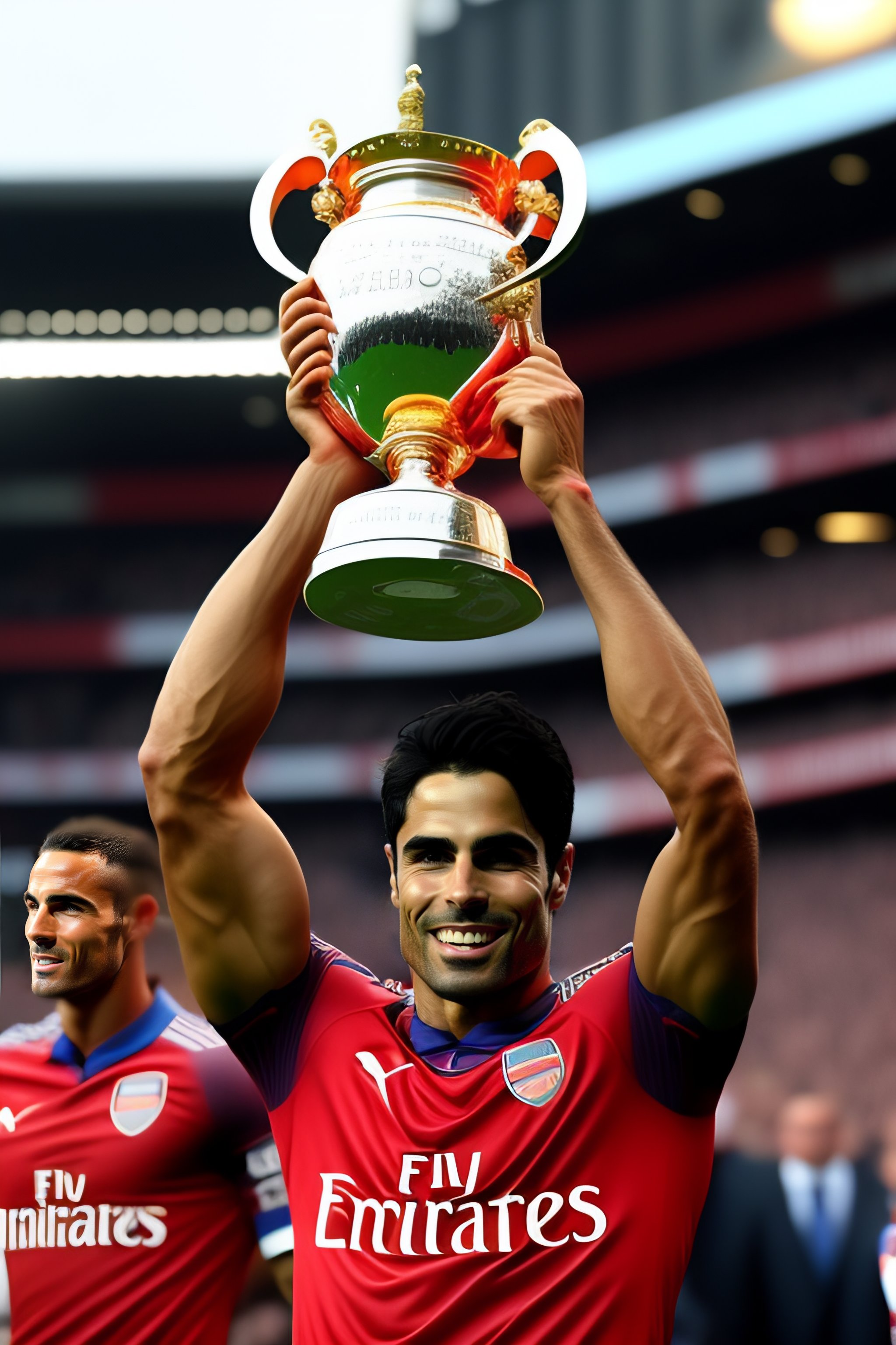 Lexica - Mikel Arteta lifting a trophy with Arsenal