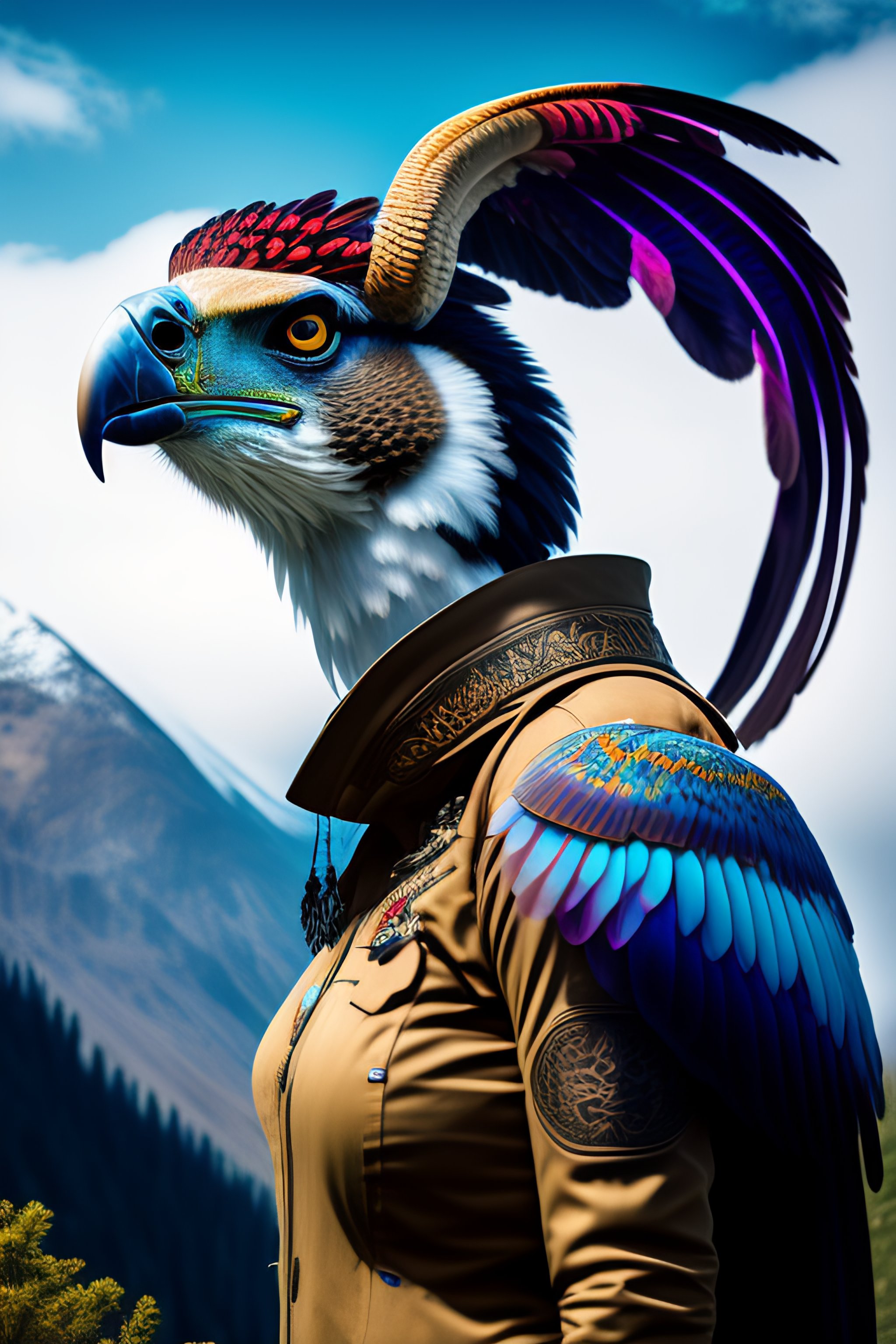 Lexica - Profile punk portrait ram skull. beautiful intricately ...