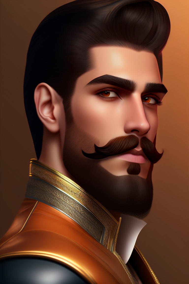 Lexica - 185 cm tall,black hair faded in sides, brown eyes,male Persian ...